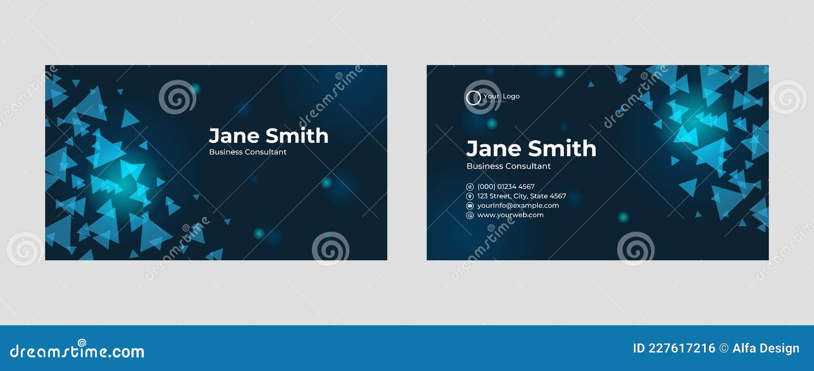 Futuristic Business Card Design. Modern Shape with Abstract Game and ...