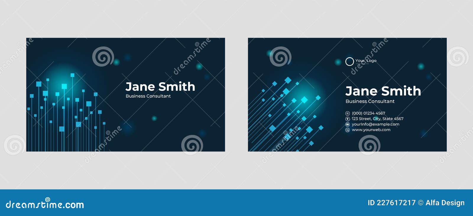 Futuristic Business Card Design. Modern Shape with Abstract Game and ...