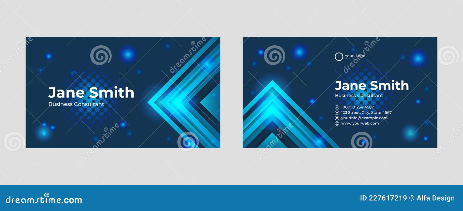 Futuristic Business Card Design. Modern Shape with Abstract Game and ...