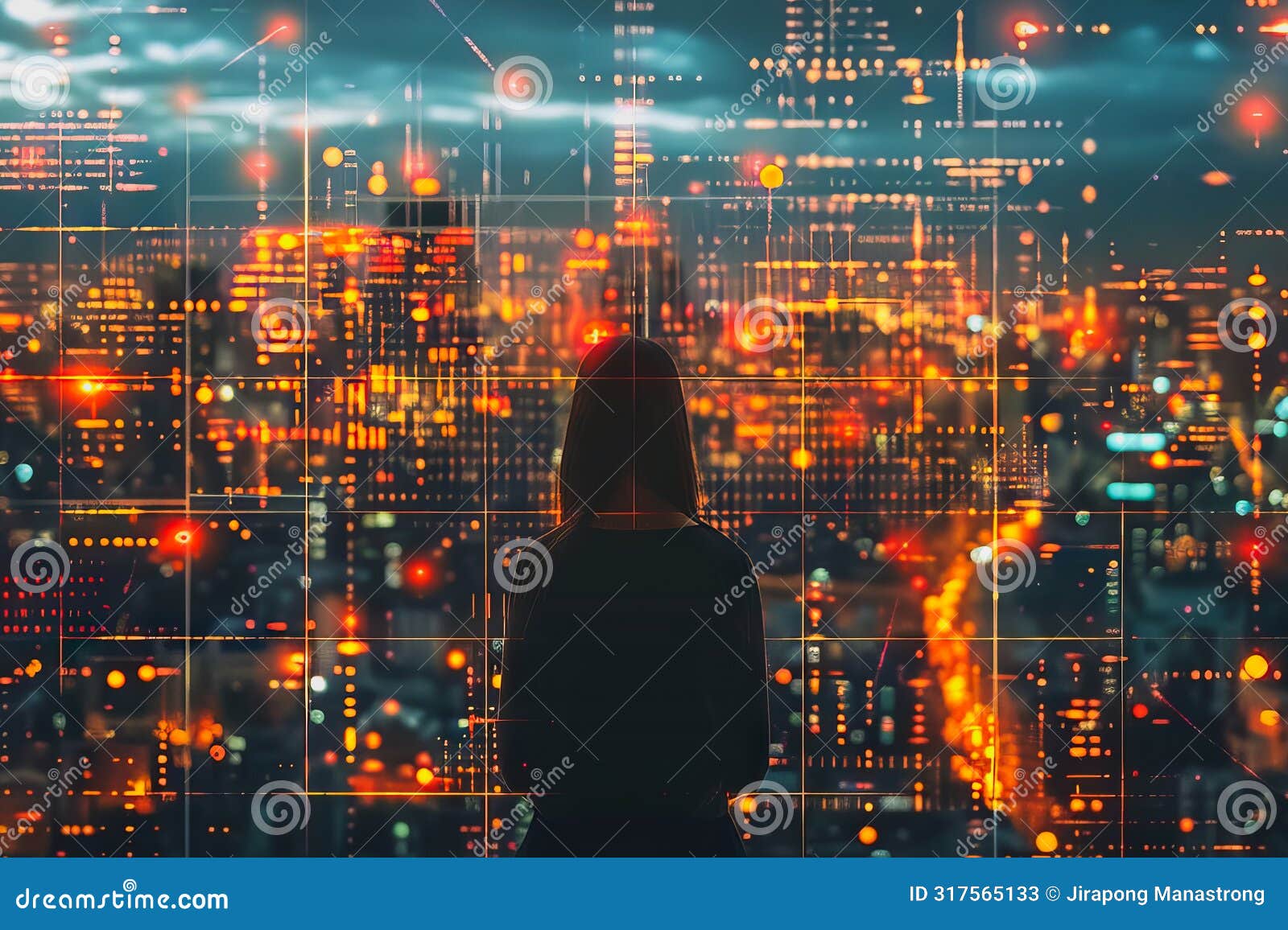 Futuristic Business Information Abstract, Digitalization Global ...