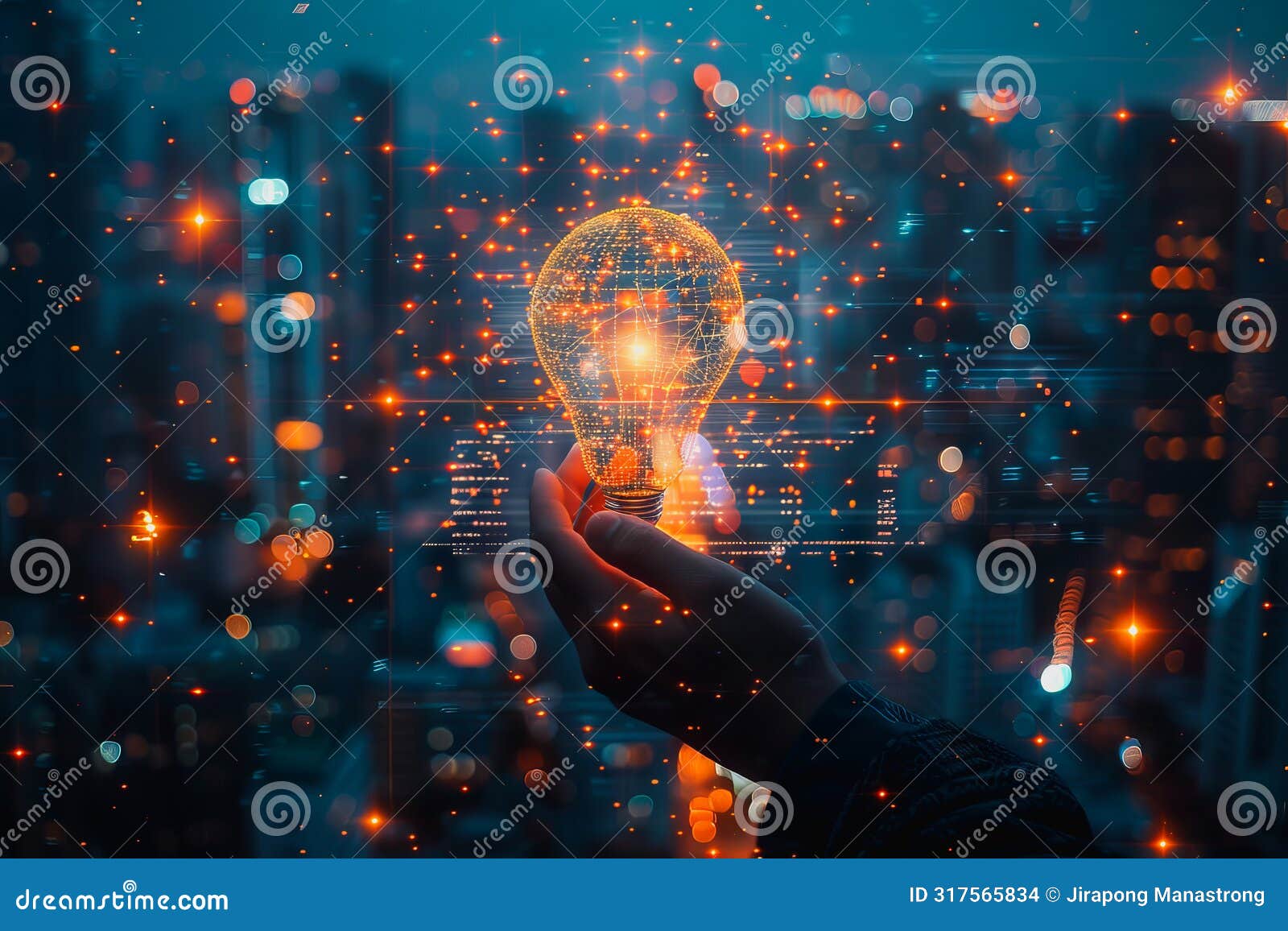 Futuristic Business Information Abstract, Digitalization Global ...