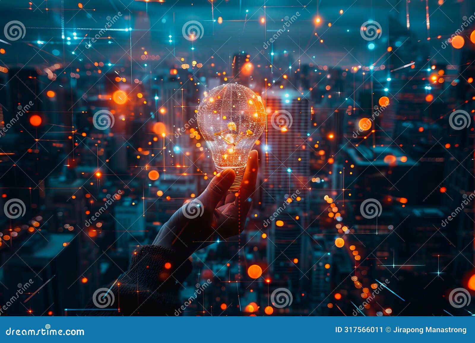 Futuristic Business Information Abstract, Digitalization Global ...