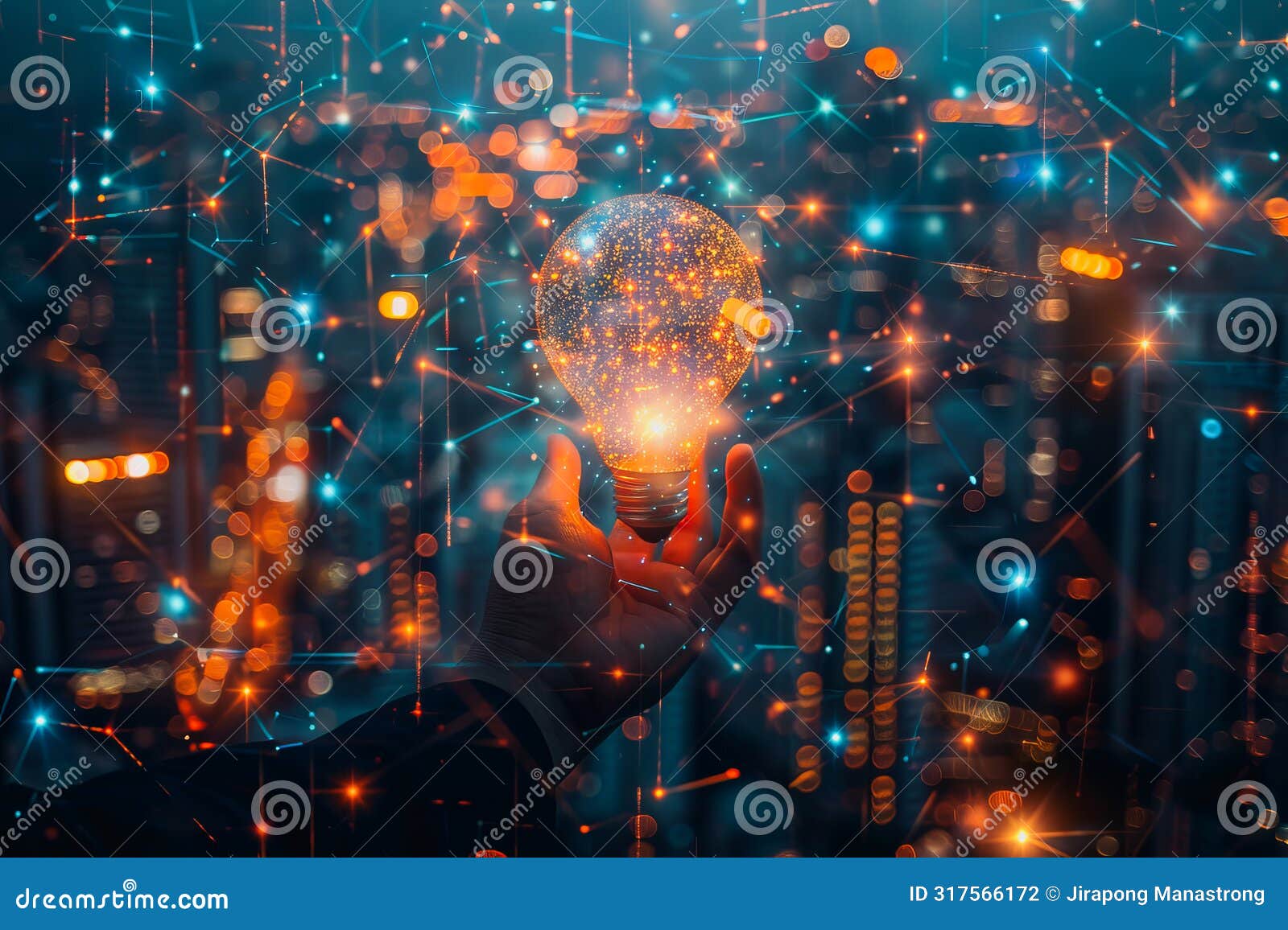 Futuristic Business Information Abstract, Digitalization Global ...