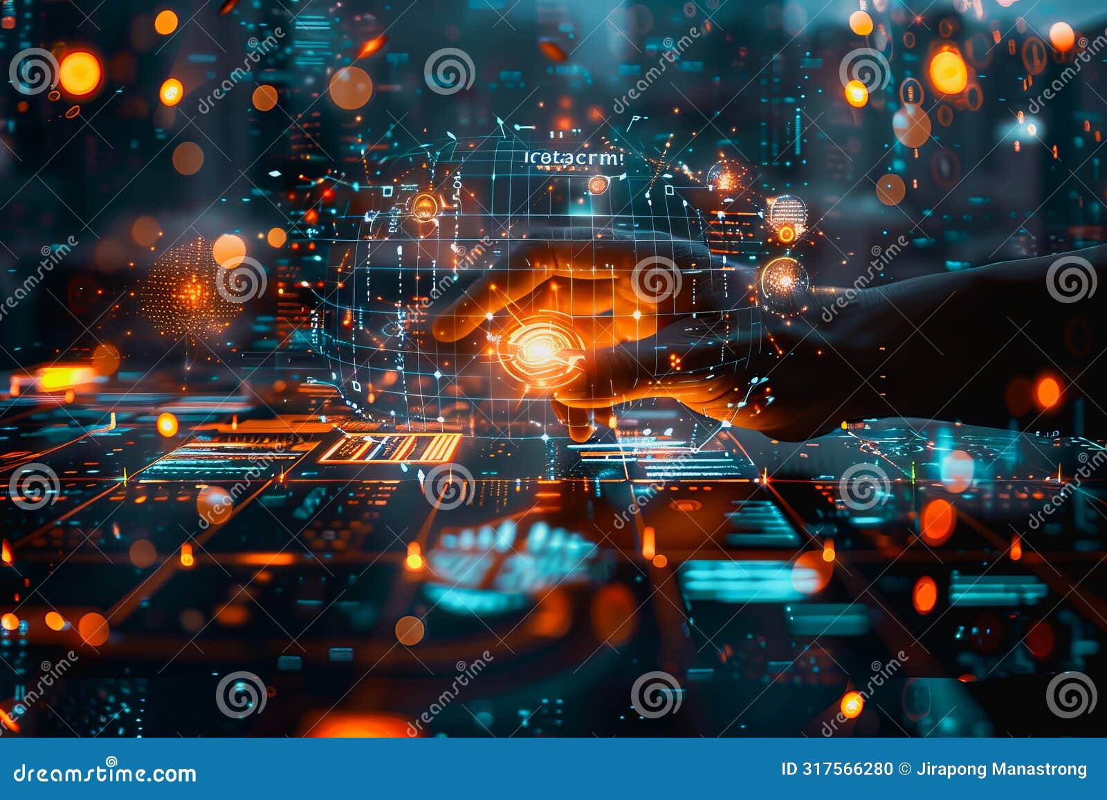 Futuristic Business Information Abstract, Digitalization Global ...