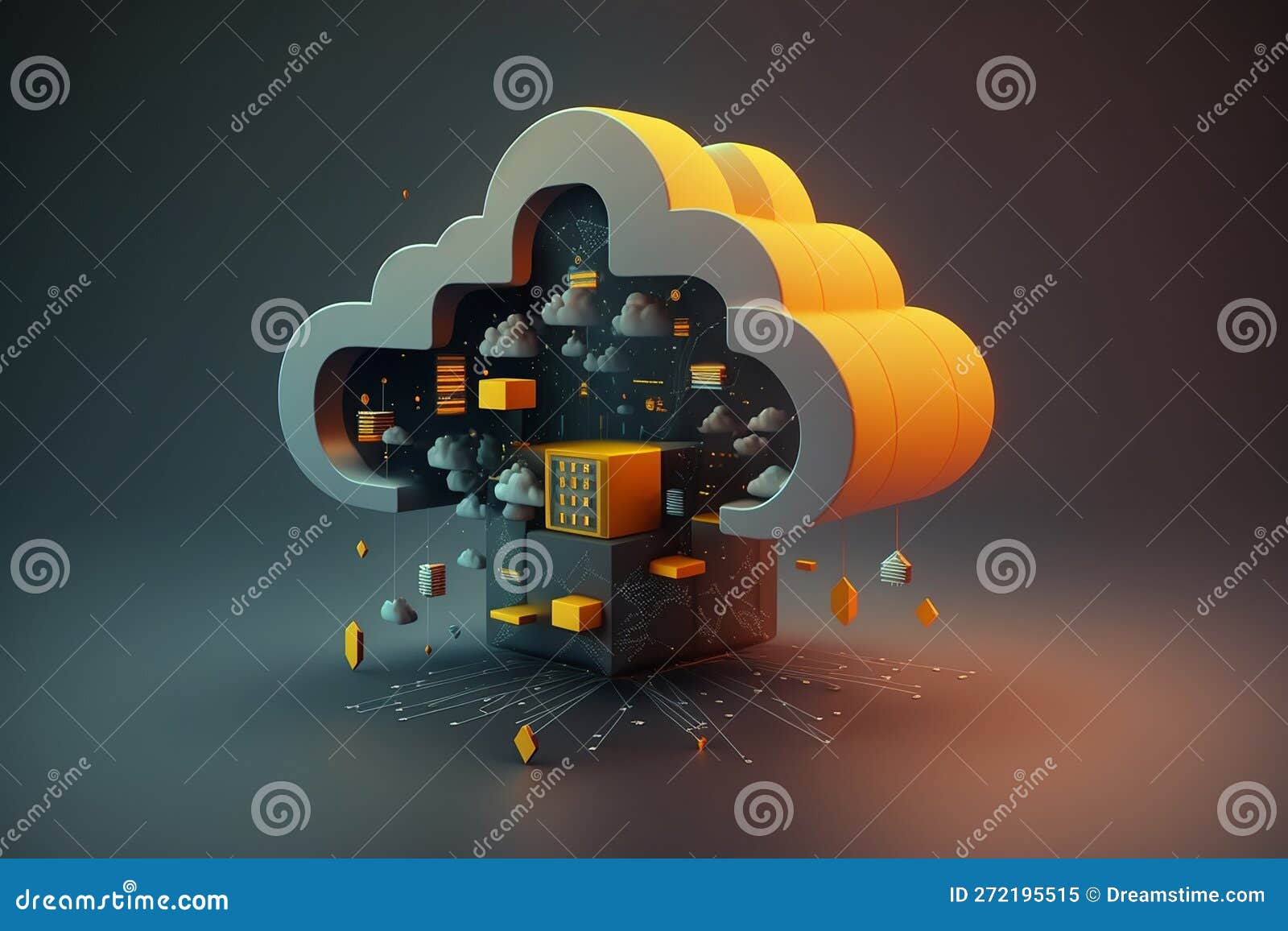 Futuristic Business Network Concept. Hi-tech Cloud Connection ...
