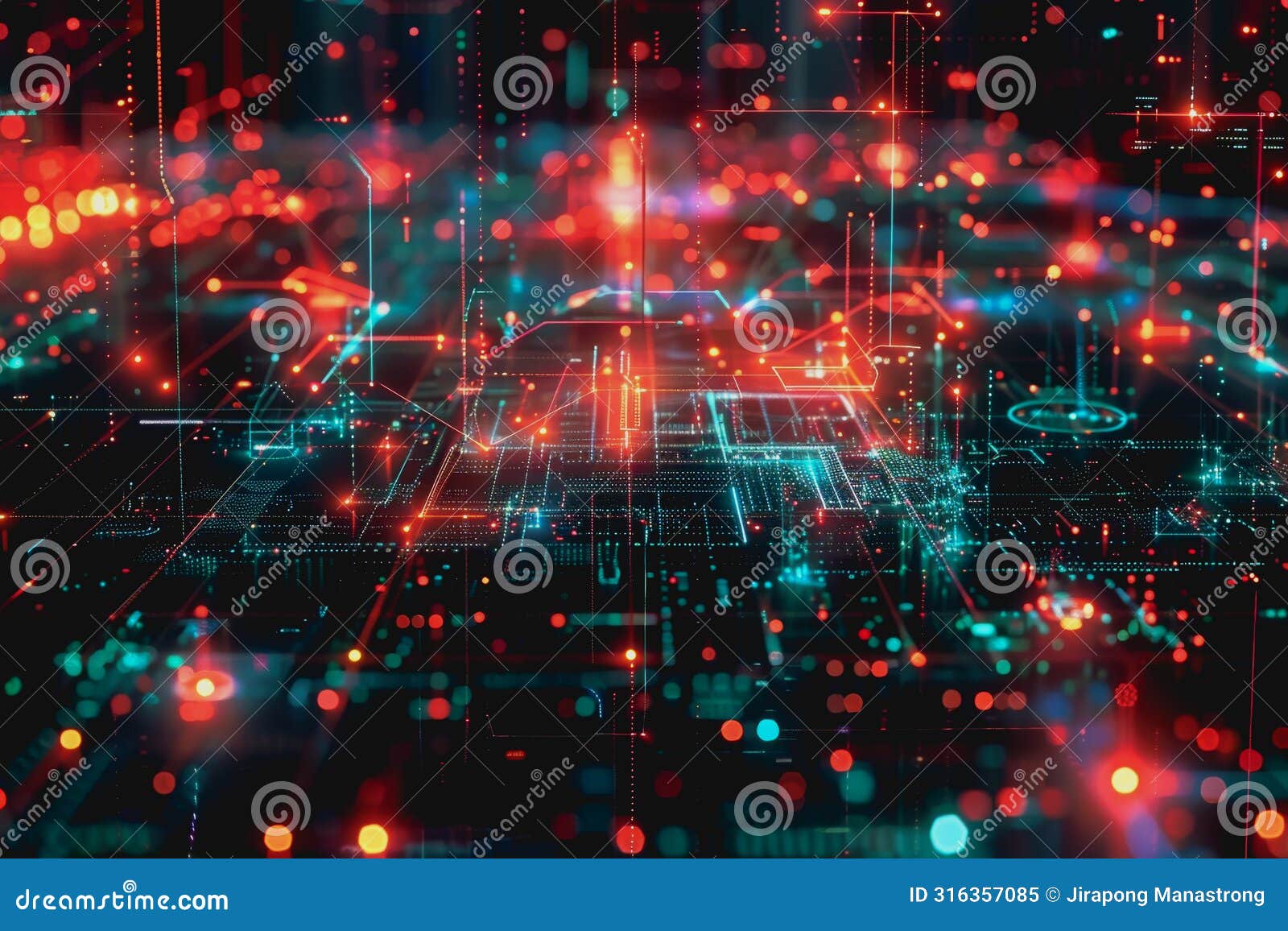 Futuristic Business Technology Information in Abstract Style Stock ...