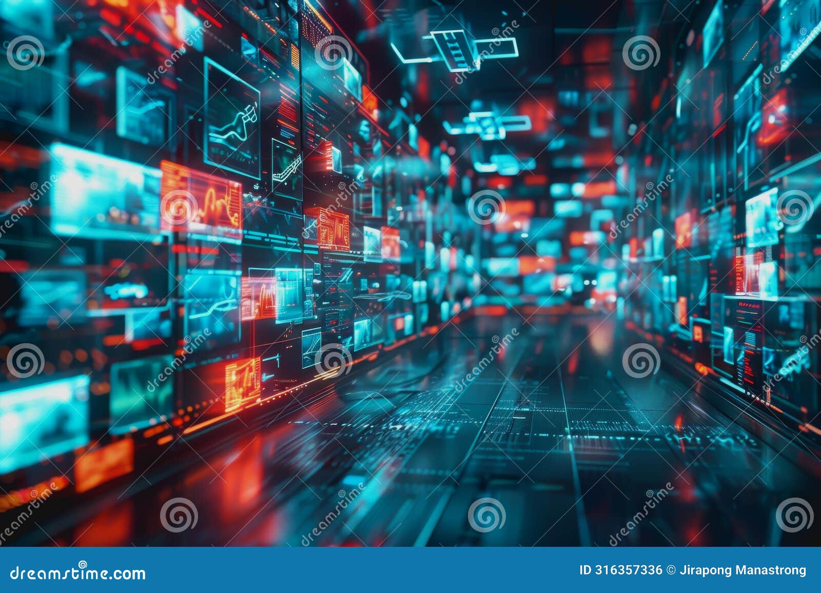 Futuristic Business Technology Information in Abstract Style Stock ...