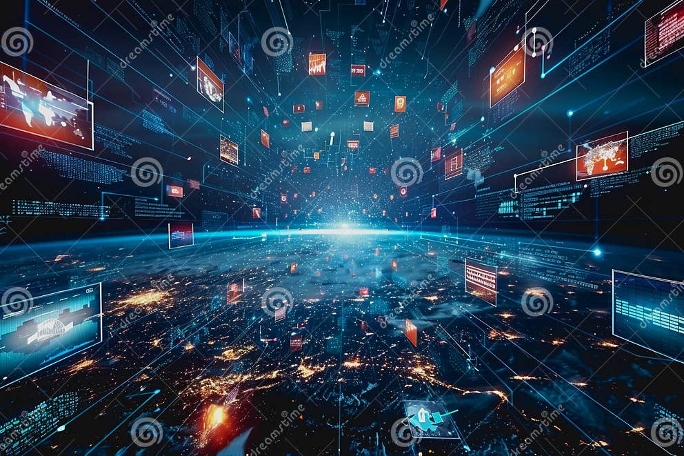 Futuristic Business Technology Information in Abstract Style Stock ...