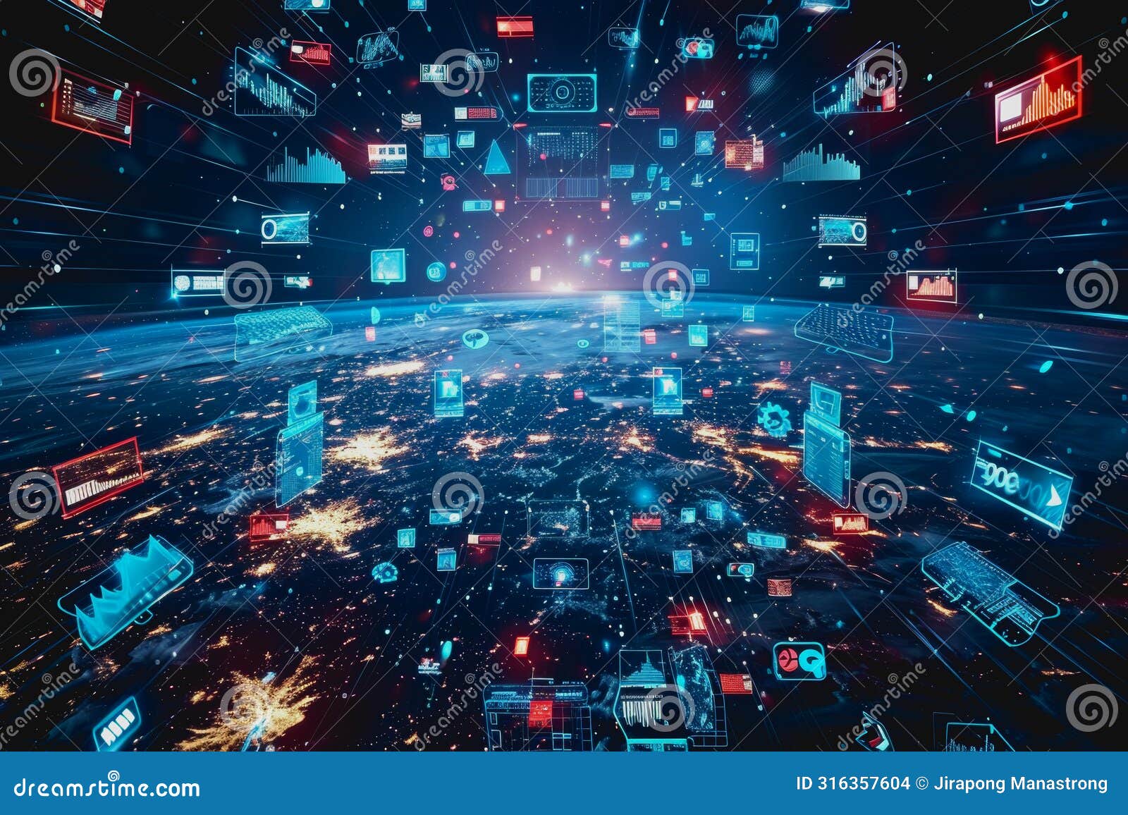 Futuristic Business Technology Information in Abstract Style Stock ...