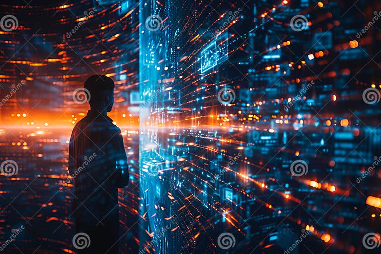 Futuristic Business Technology Information in Abstract Style Stock ...