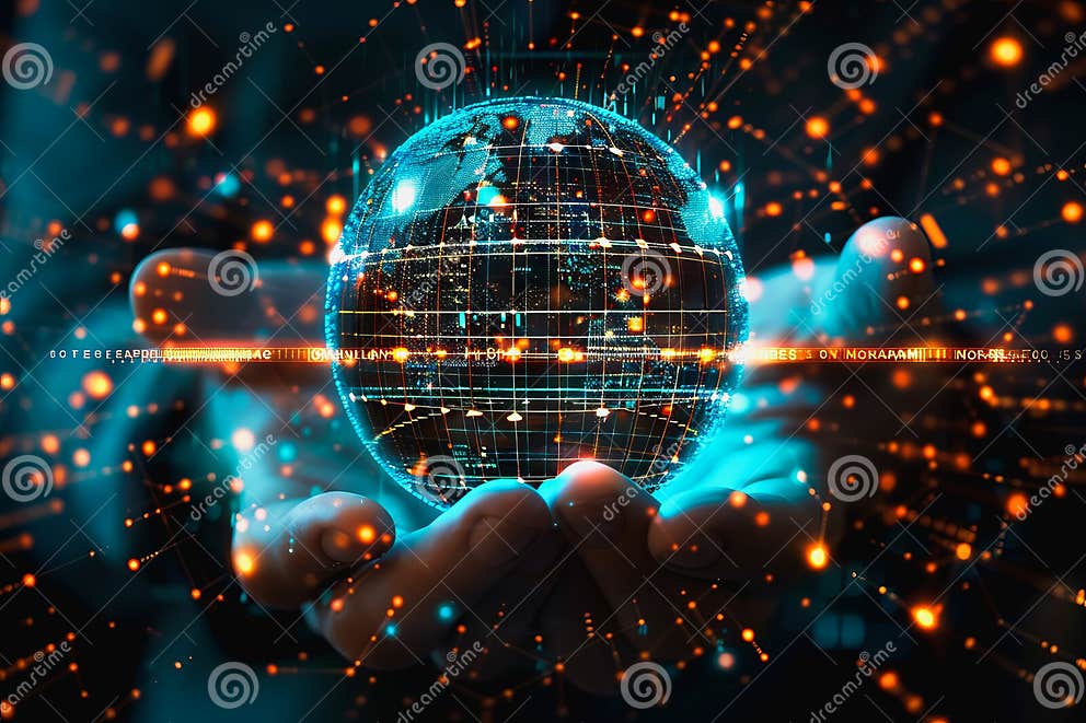 Futuristic Business Technology Information in Abstract Style Stock ...