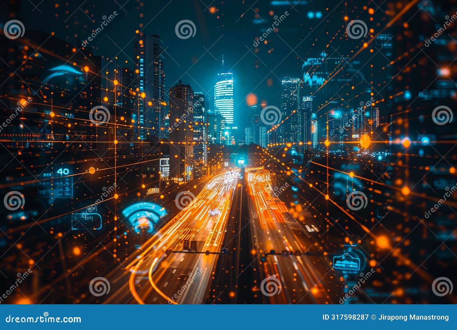 Futuristic Business Technology Information in Abstract Style Stock ...