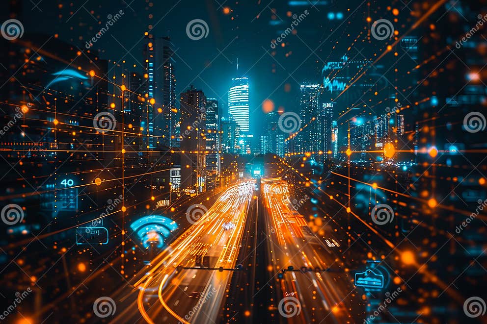 Futuristic Business Technology Information in Abstract Style Stock ...