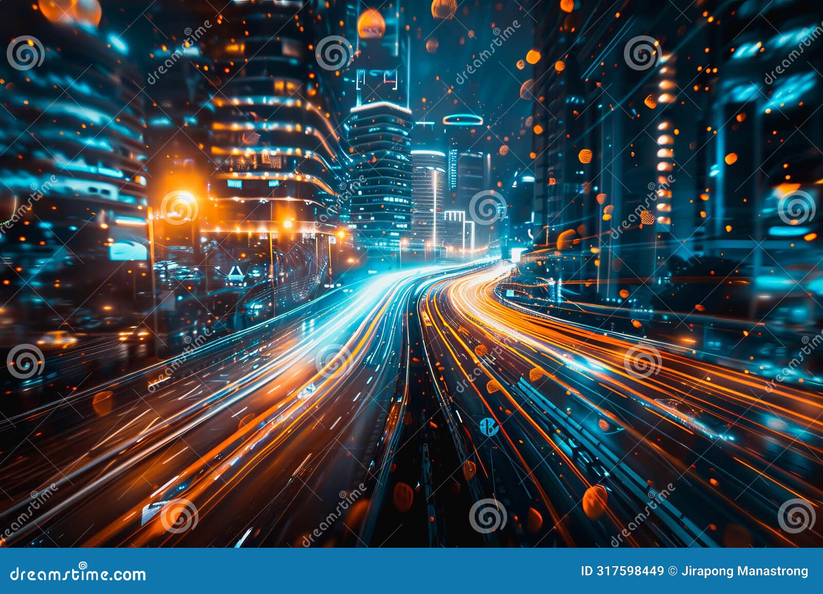 Futuristic Business Technology Information in Abstract Style Stock ...