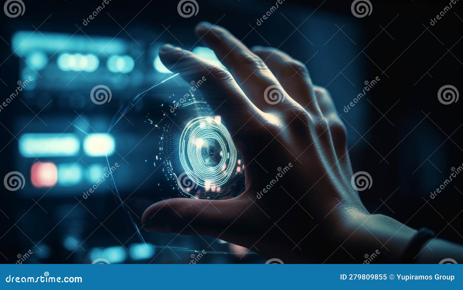 Futuristic Businessman Holding Glowing Touch Screen, Connecting To ...