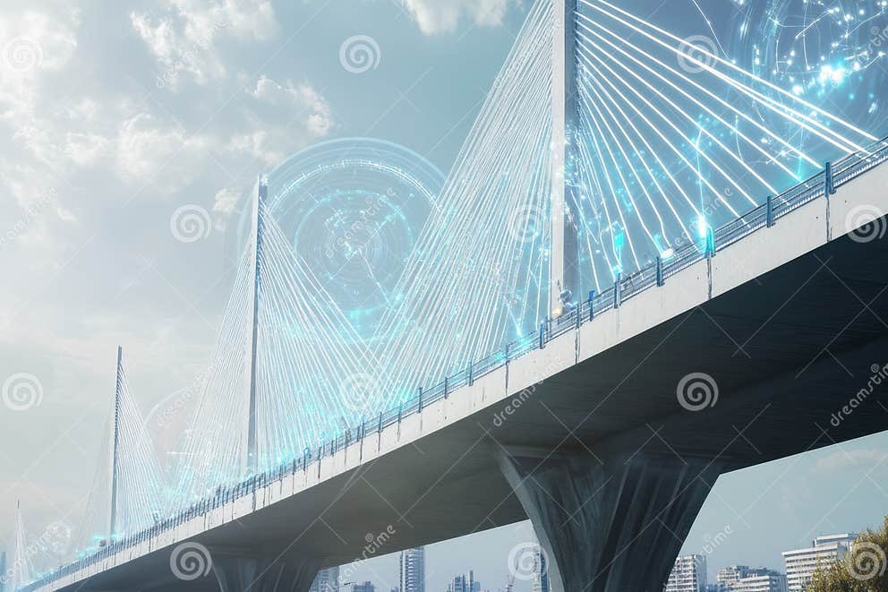 Innovative Cable-stayed Bridge Showcasing Advanced Technology and Urban ...