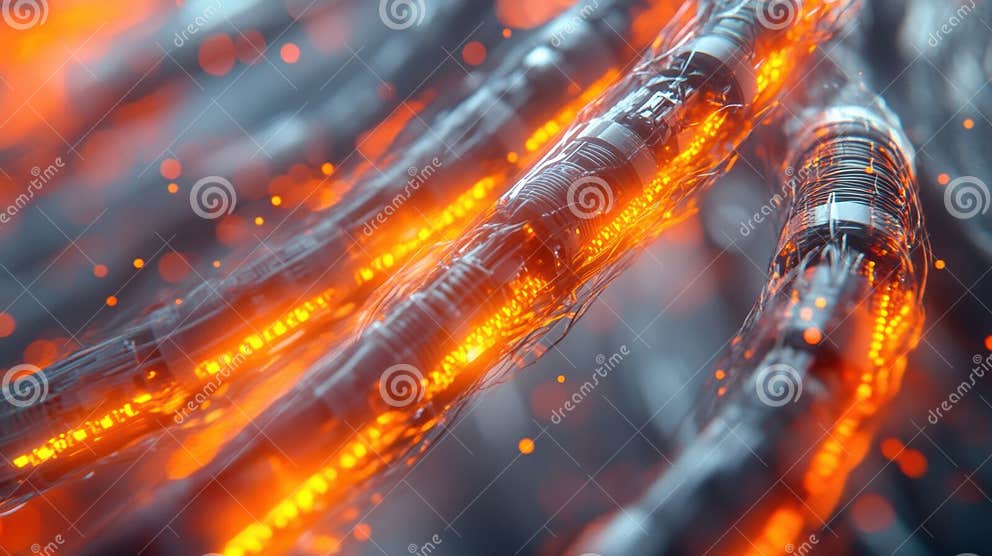 Futuristic Cables Transferring Orange Energy and Data in a Network ...