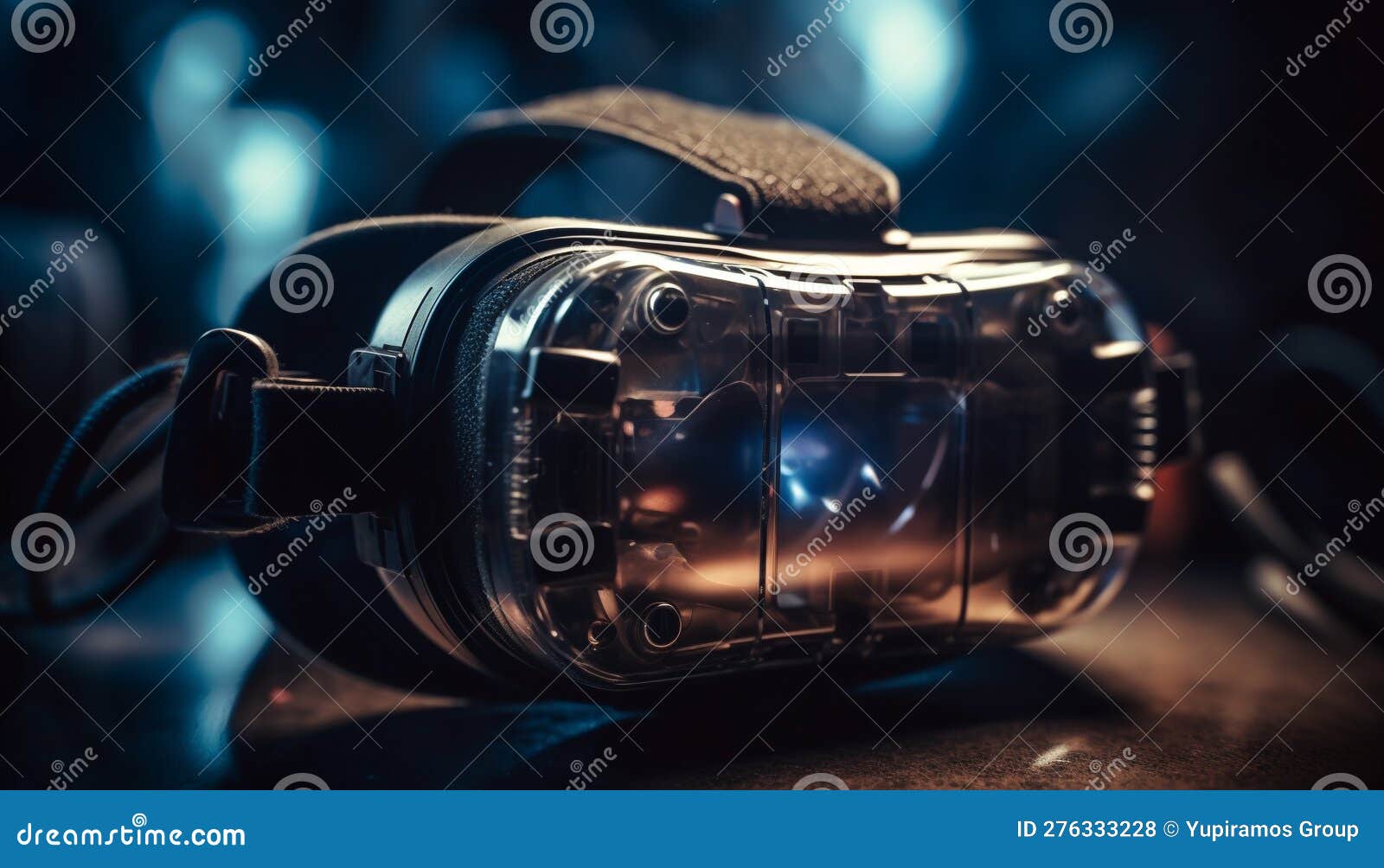 Futuristic Camera Lens Reflects Virtual Reality Simulator Generated by ...