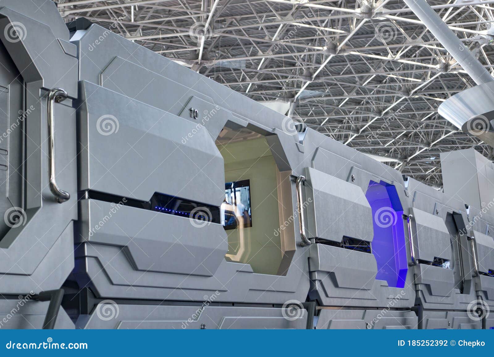 Futuristic Capsule Hotel at the Arport Stock Photo - Image of ...