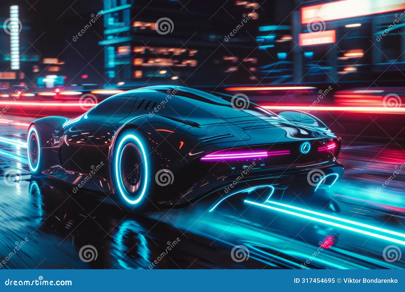 Glowing Car Made of 3d Triangular Polygons Stock Image - Image of ...