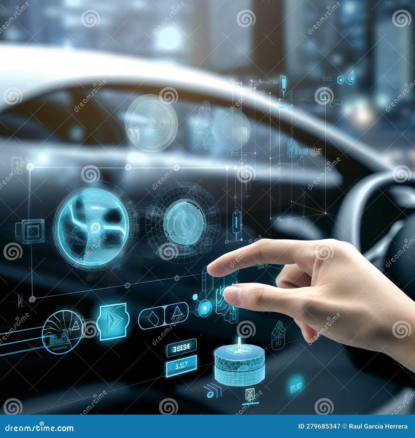 Futuristic Car Concept. Artificial Intelligence Technology Stock ...