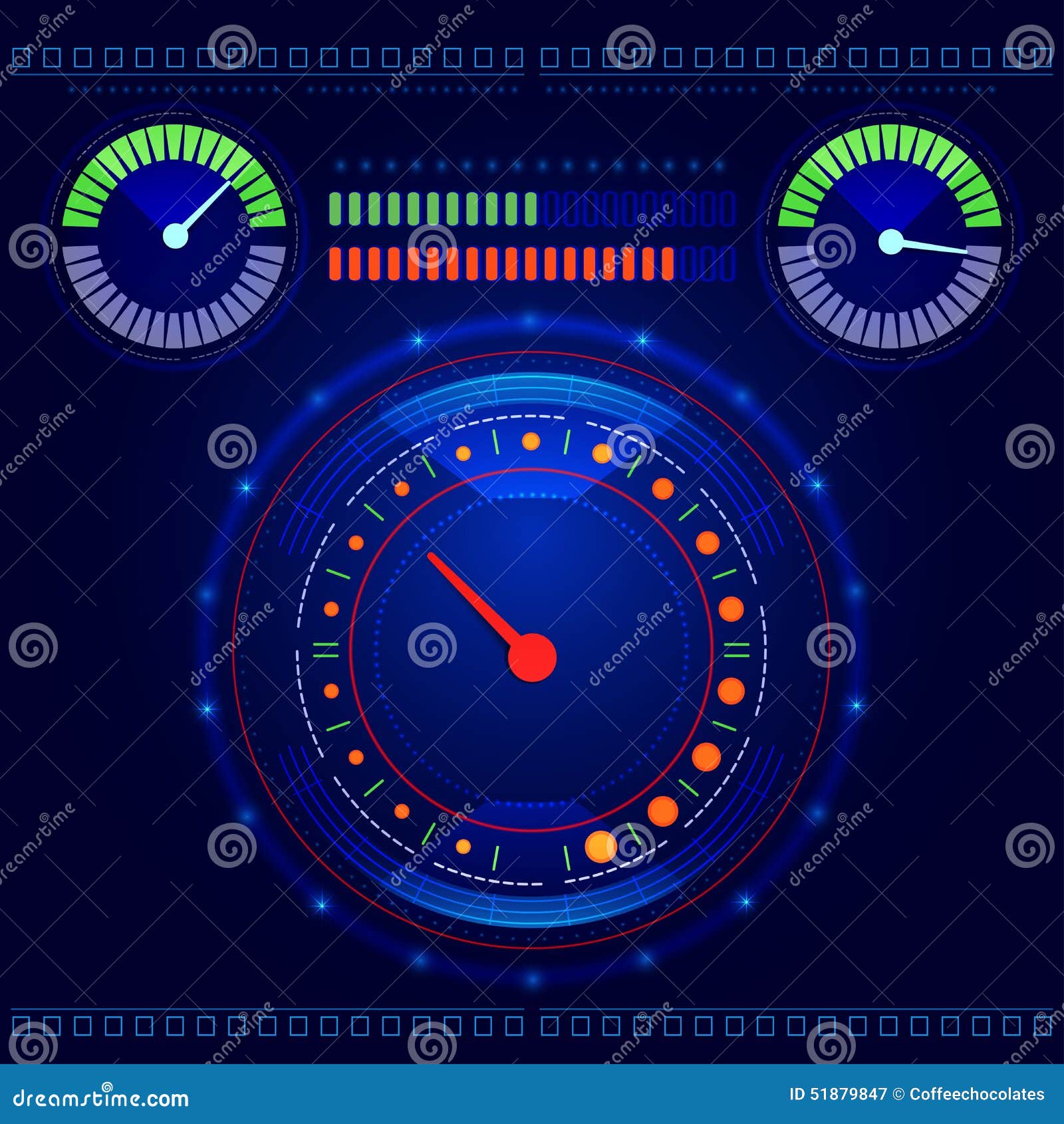 Futuristic Car Control Panel Vector Stock Vector - Illustration of ...