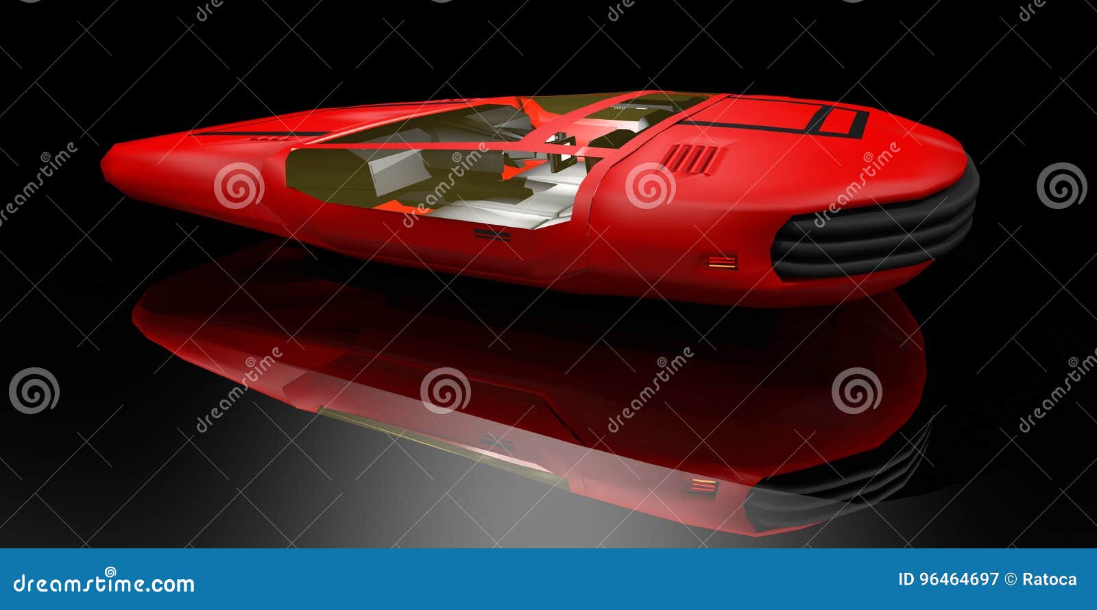 Futuristic car stock illustration. Illustration of fiction - 96464697