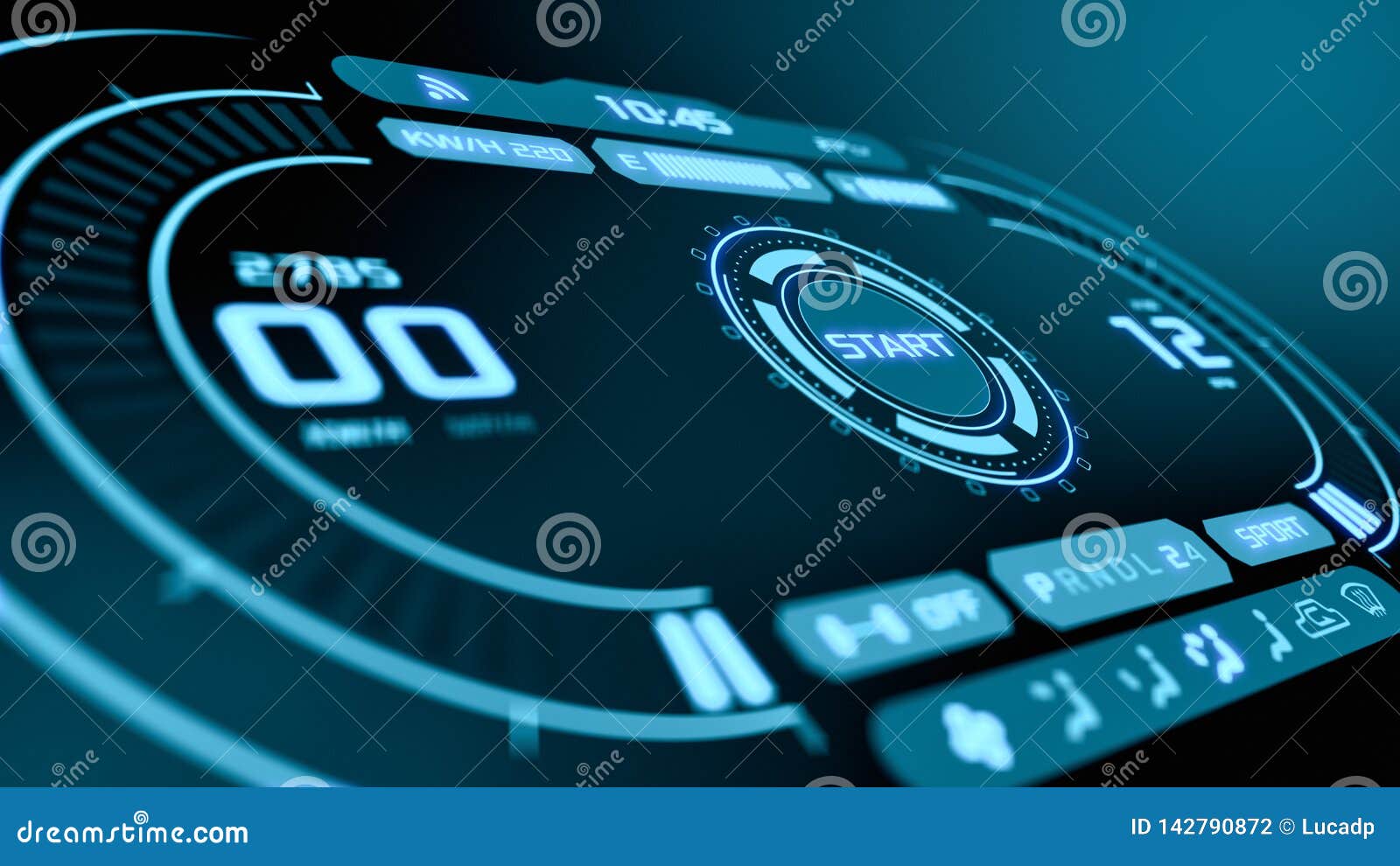 Futuristic car dashboard stock illustration. Illustration of future ...