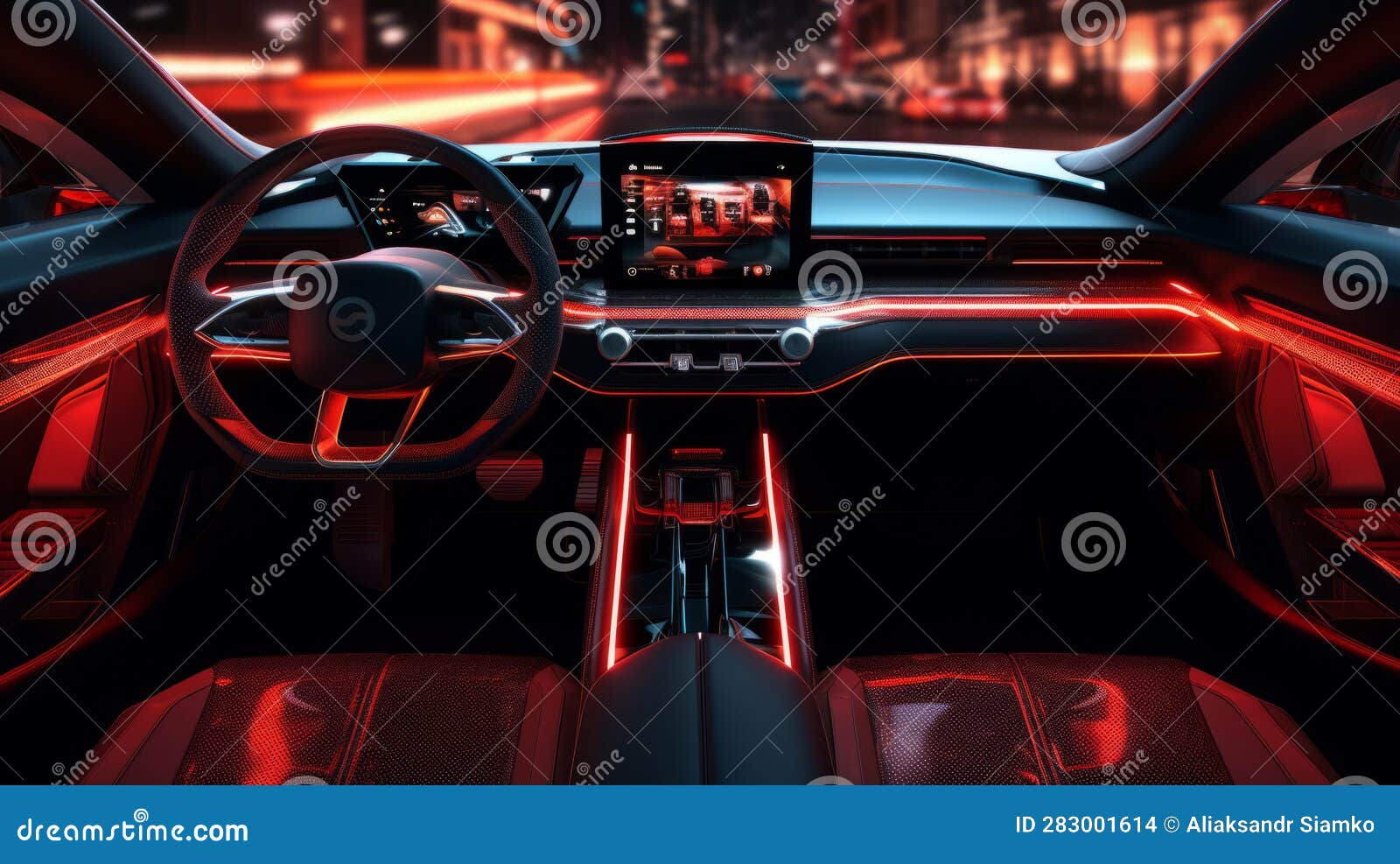 Futuristic Car Dashboard - Generative AI Stock Photo - Image of driver ...