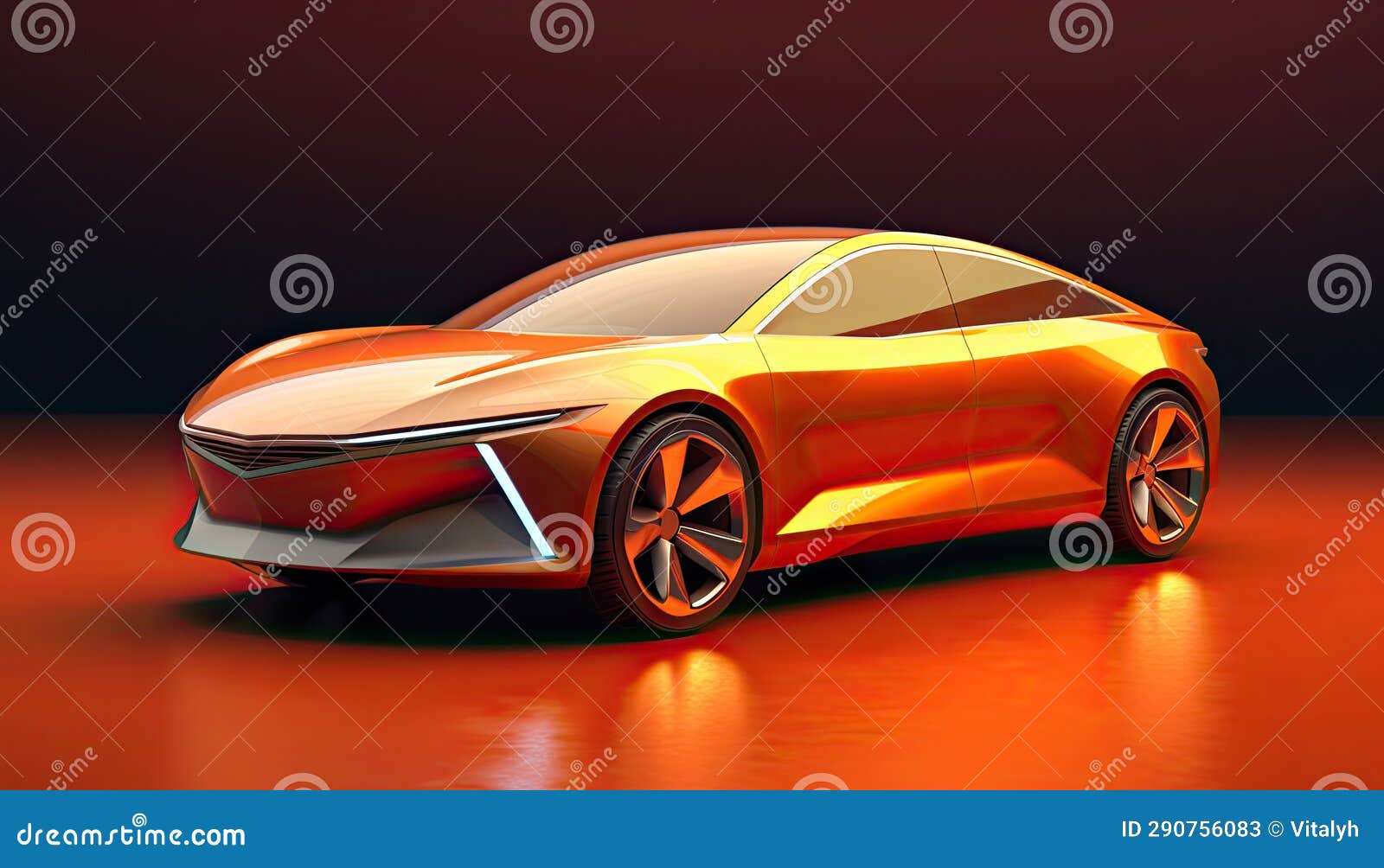 Futuristic Car Design Concept in Minimalist Style on a Dark Background ...
