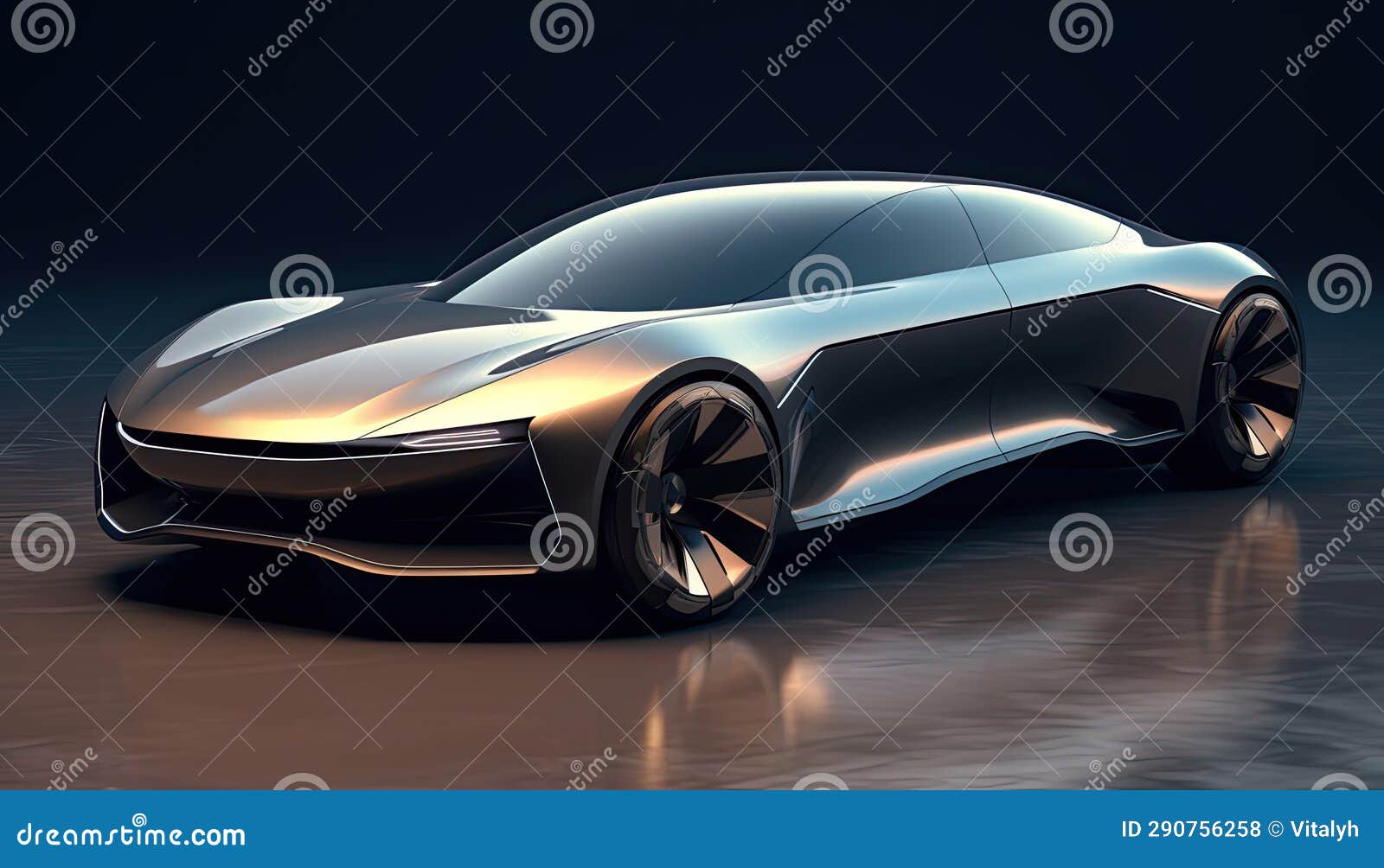 Futuristic Car Design Concept in Minimalist Style on a Dark Background ...