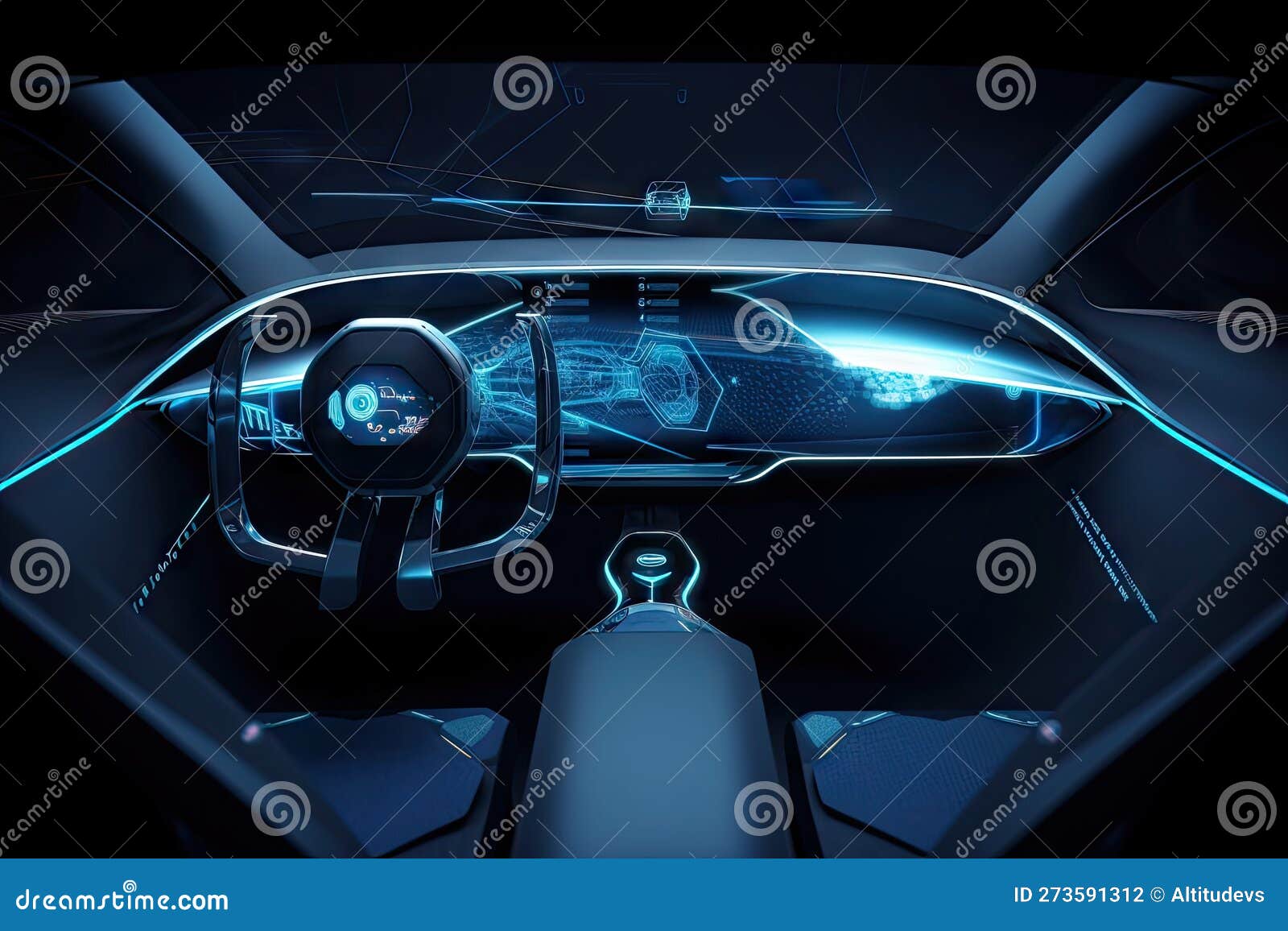 Futuristic Car with Interactive Dashboard, Showcasing the Latest ...