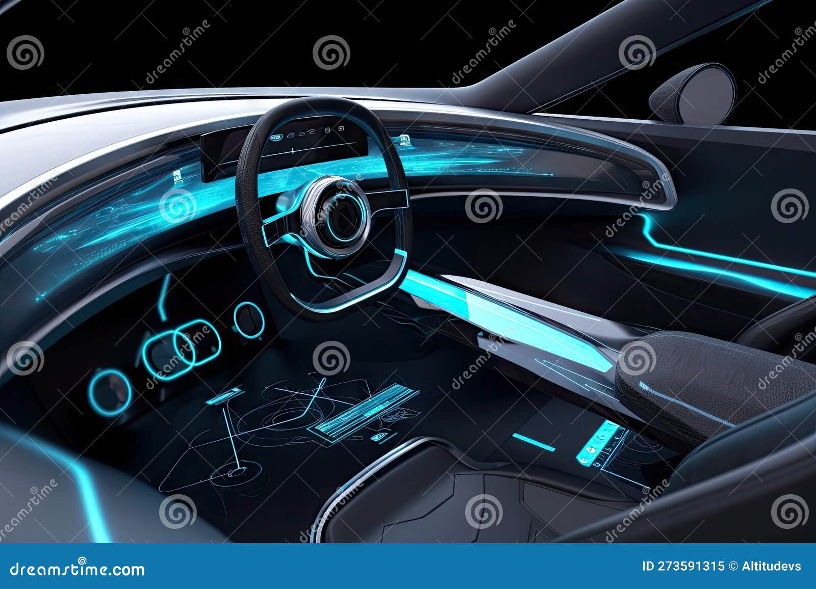 Futuristic Car with Interactive Dashboard, Showcasing the Latest ...