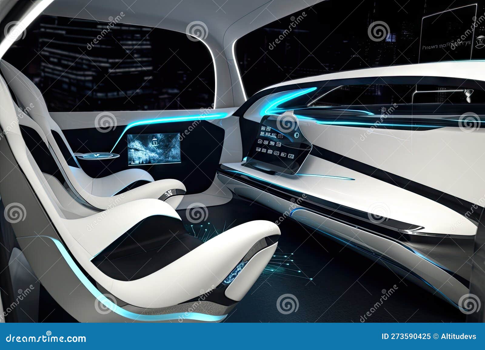Futuristic Car Interior Featuring Sleek Designs and Advanced Technology ...