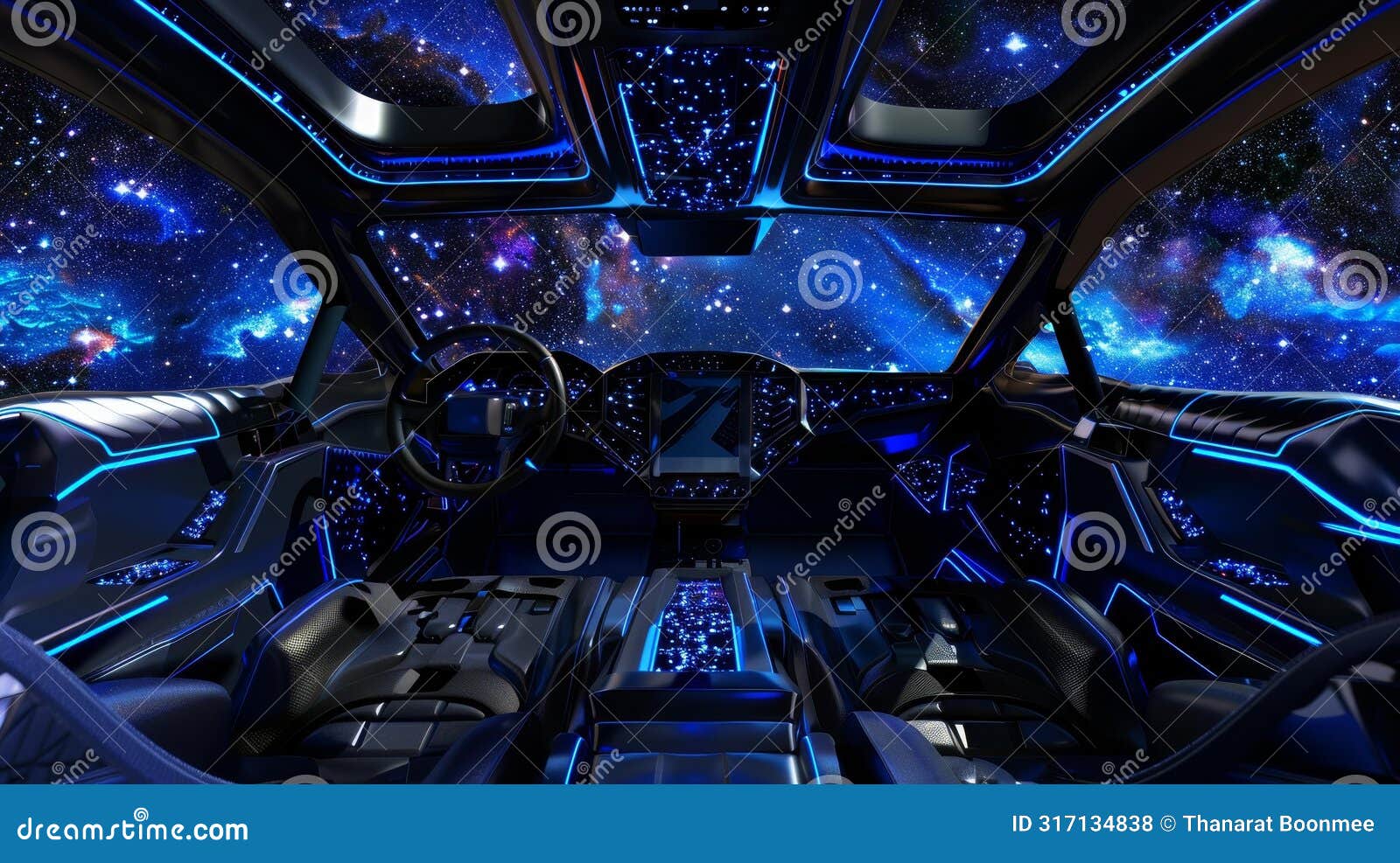 Futuristic Car Interior Transforms into Spaceship, Offering Galaxy ...