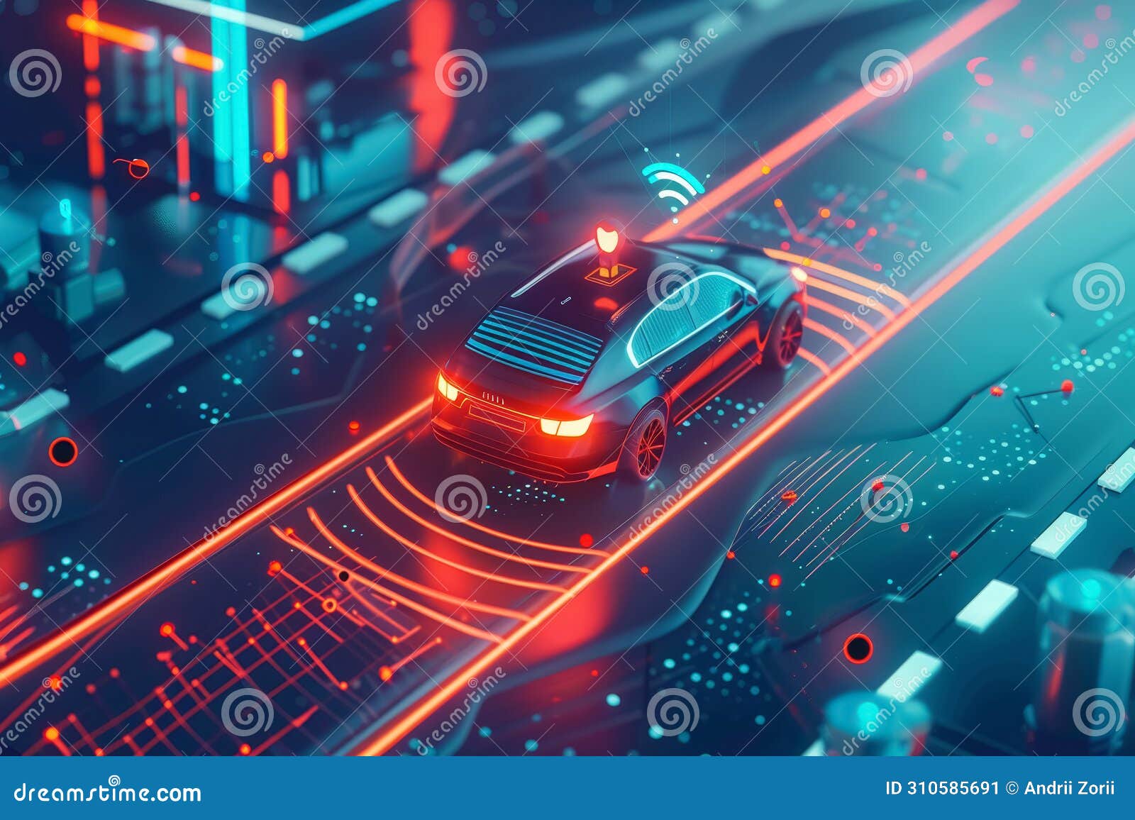 Futuristic Car Software Update Stock Image - Image of environment, tech ...