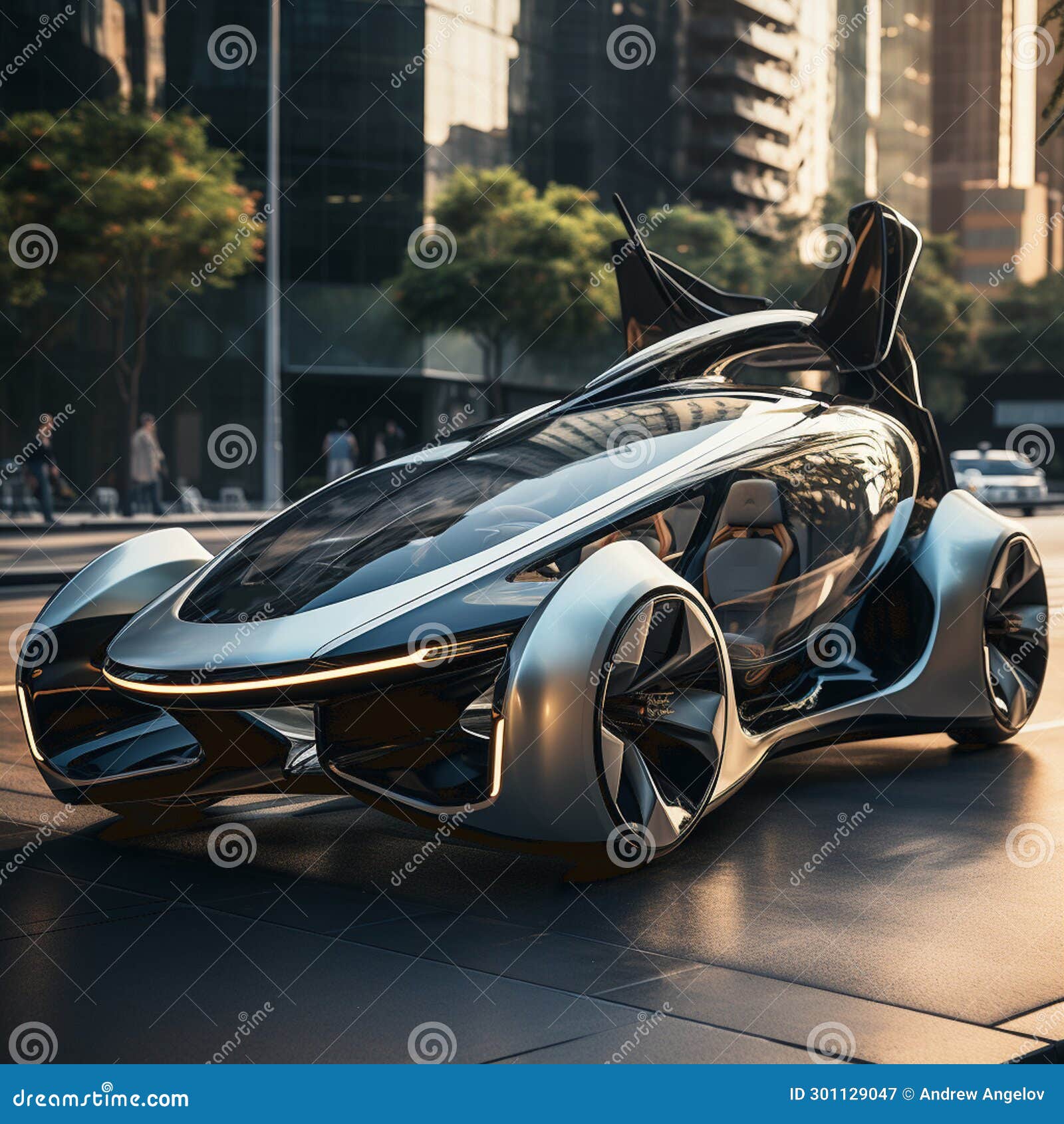 Futuristic Car Technology Concept with Wireframe Intersection 3D ...