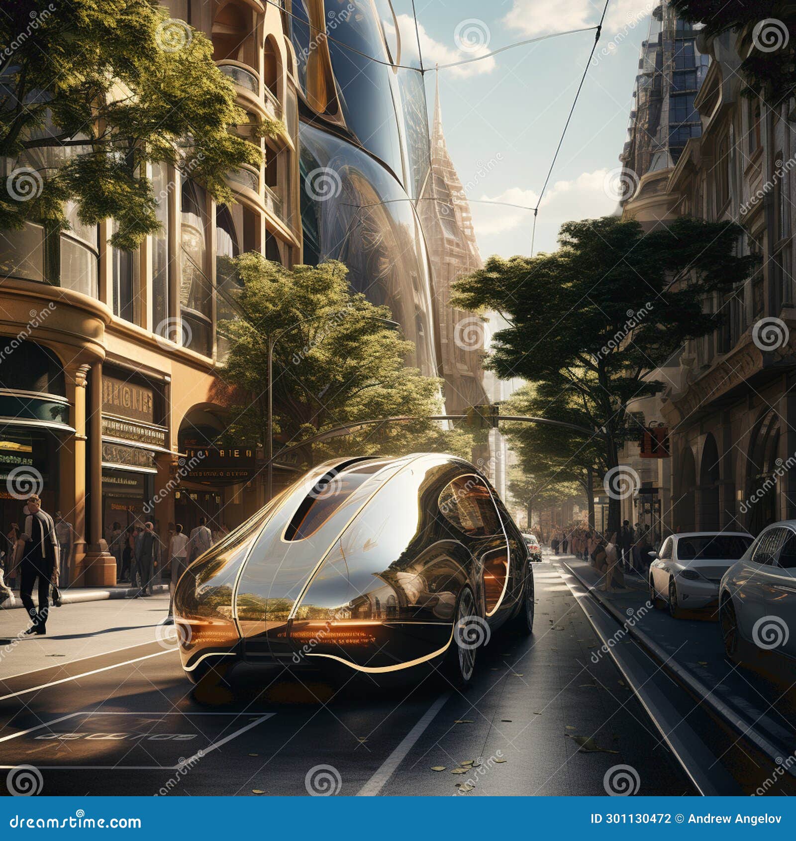Futuristic Car Technology Concept with Wireframe Intersection 3D ...