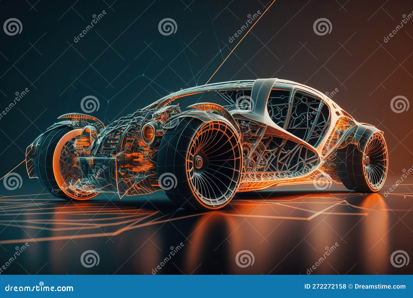 Futuristic Car Technology Concept with Wireframe Intersection ... Futuristic Car Technology Concept with Wireframe Intersection ...