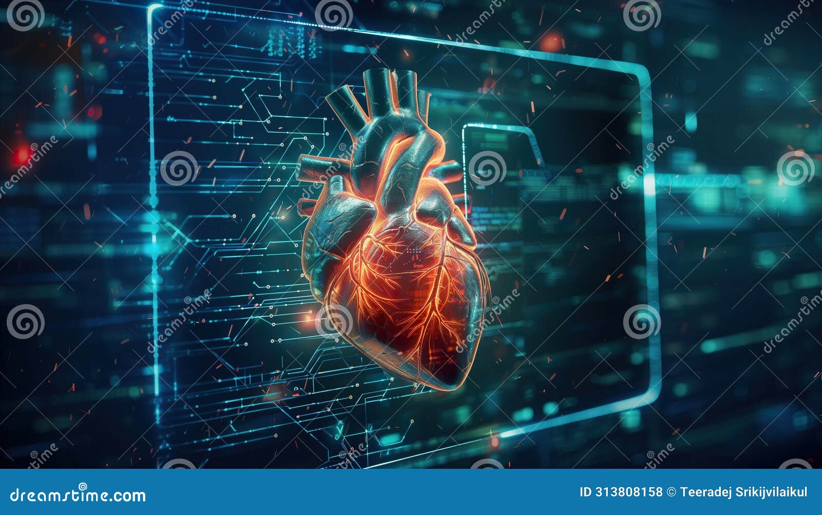 Futuristic Cardiology and Heart Health Technology Concept. Generative ...