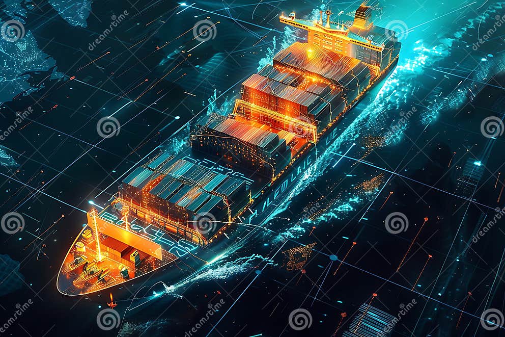 Futuristic Cargo Container Ships Utilize Technology for Global ...
