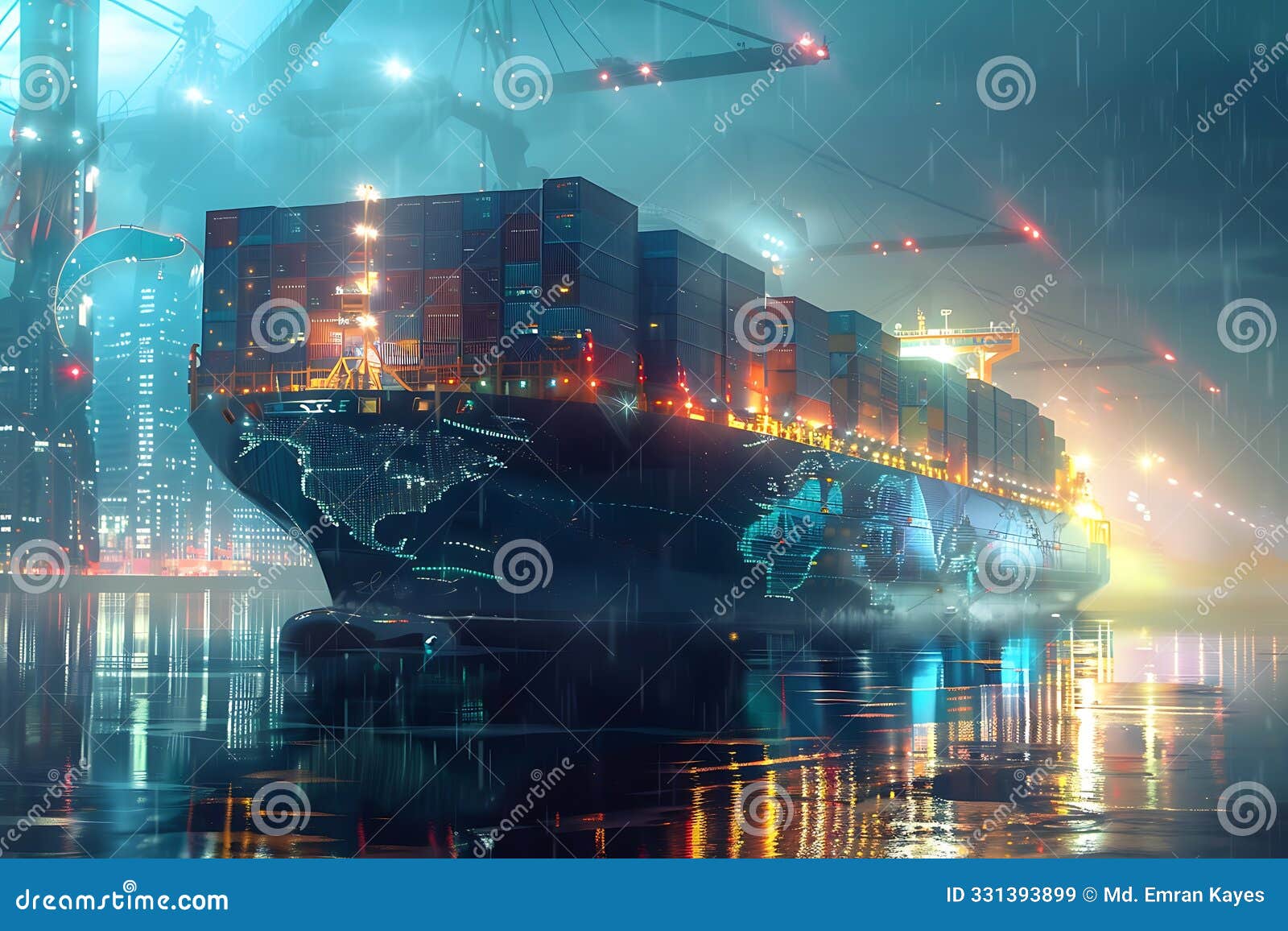 Futuristic Cargo Container Ships Utilize Technology for Global ...