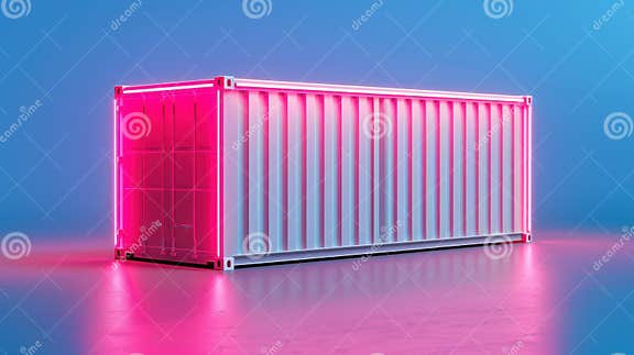 Futuristic Cargo Containers Featuring Holographic Designs, Perfect for ...