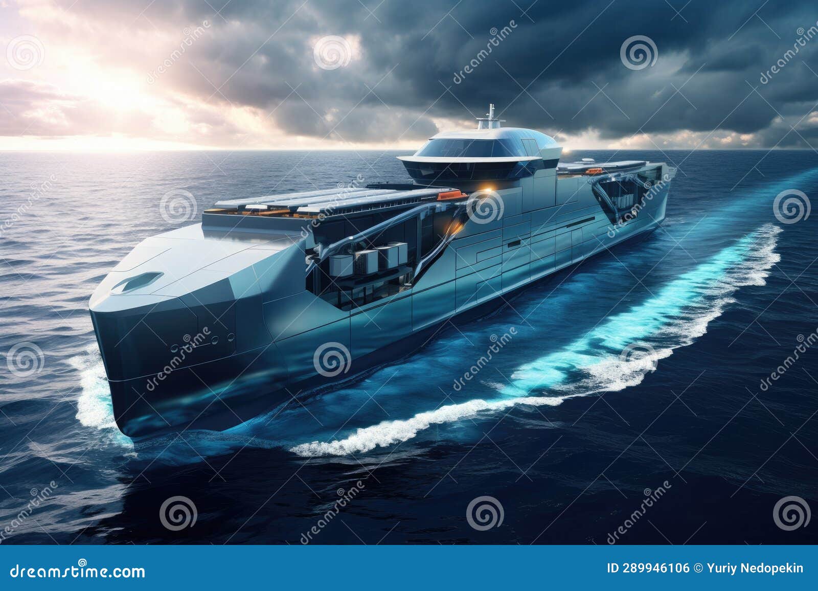 Futuristic Cargo Ship of the Future. Stock Photo - Image of cargo ...