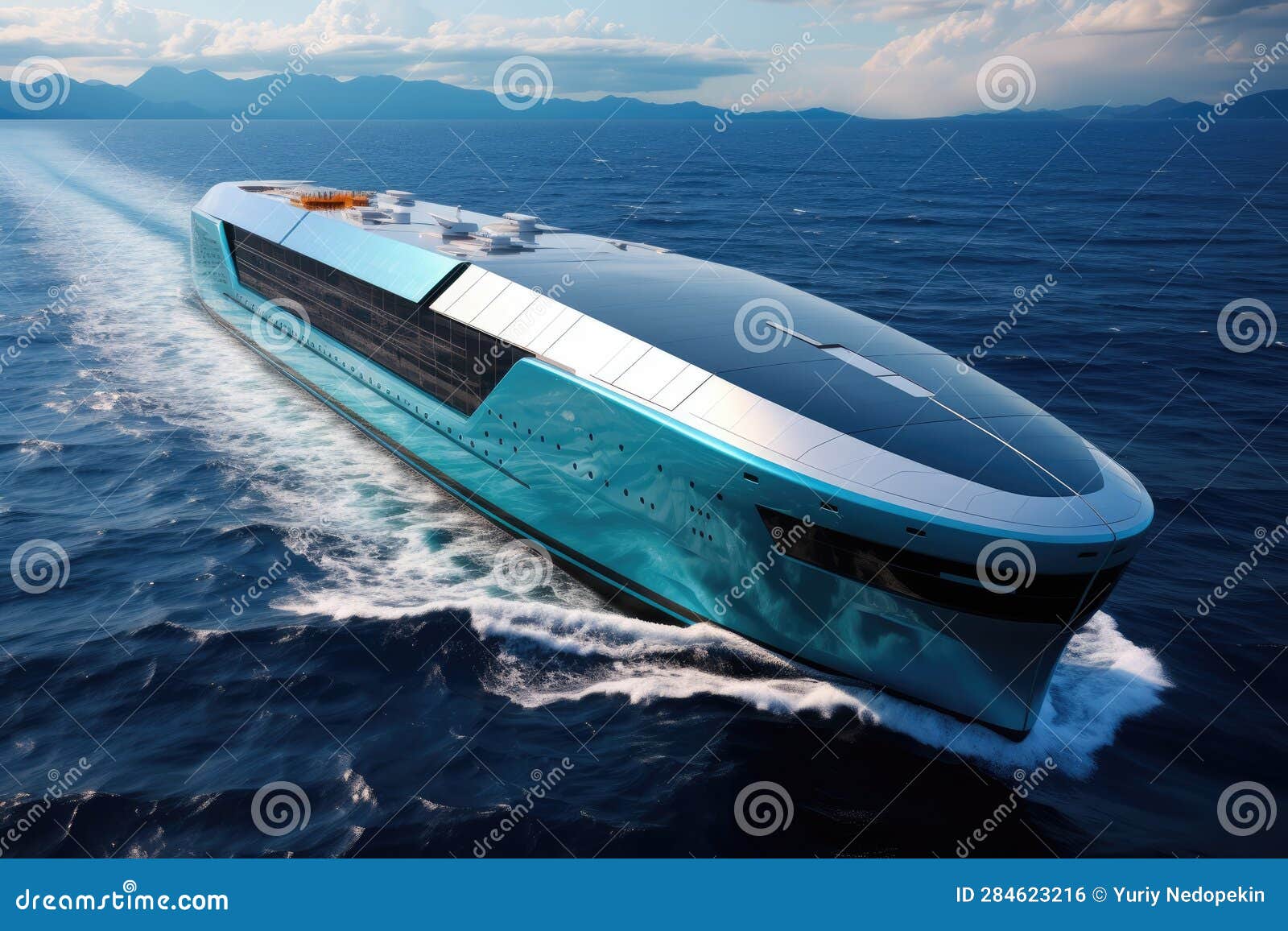 Futuristic Cargo Ship of the Future. Stock Illustration - Illustration ...