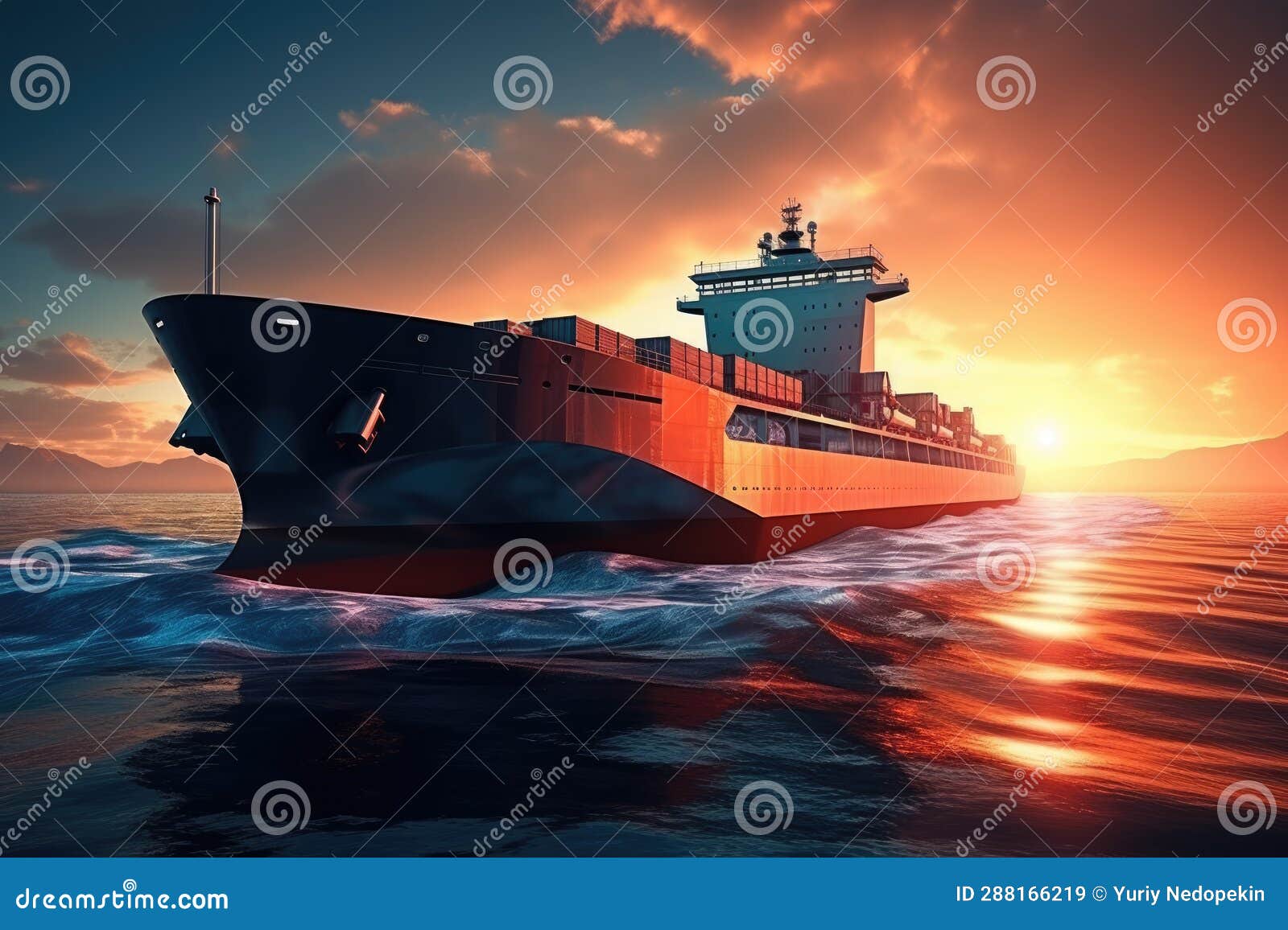 Futuristic Cargo Ship of the Future. Stock Image - Image of vessel ...