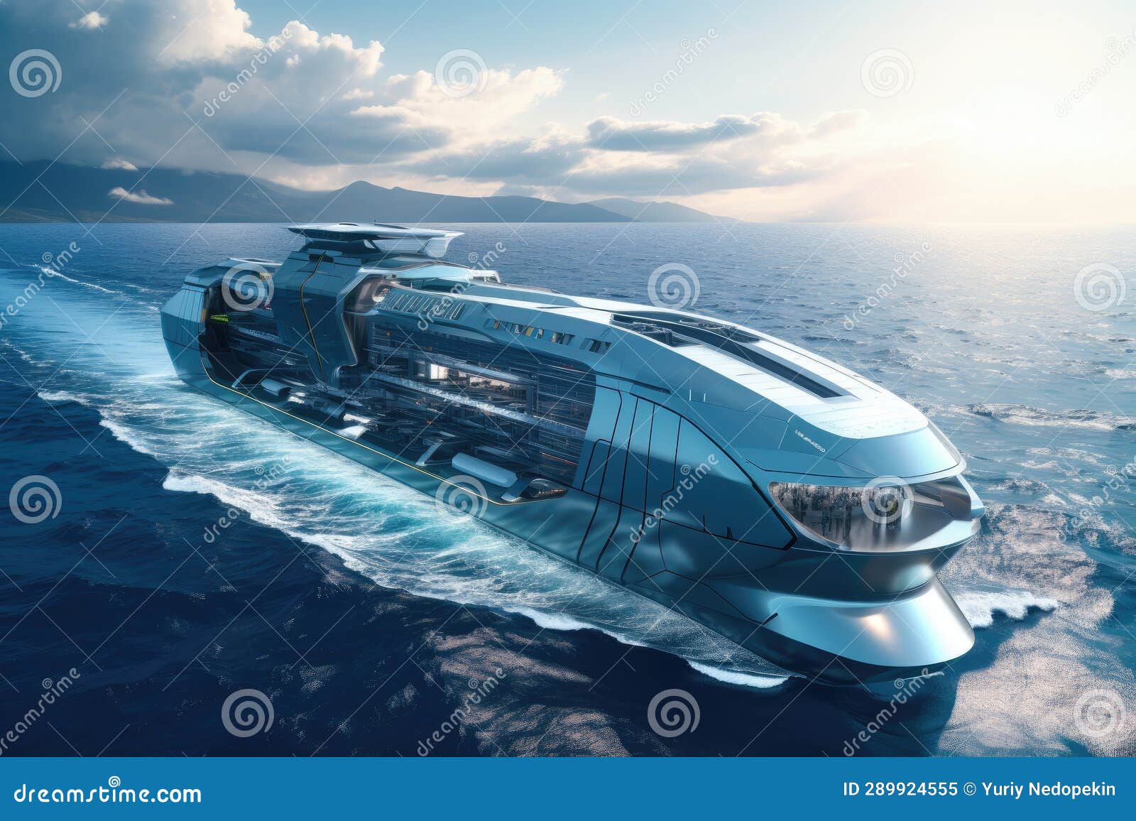 Futuristic Cargo Ship of the Future. Stock Image - Image of size, cargo ...