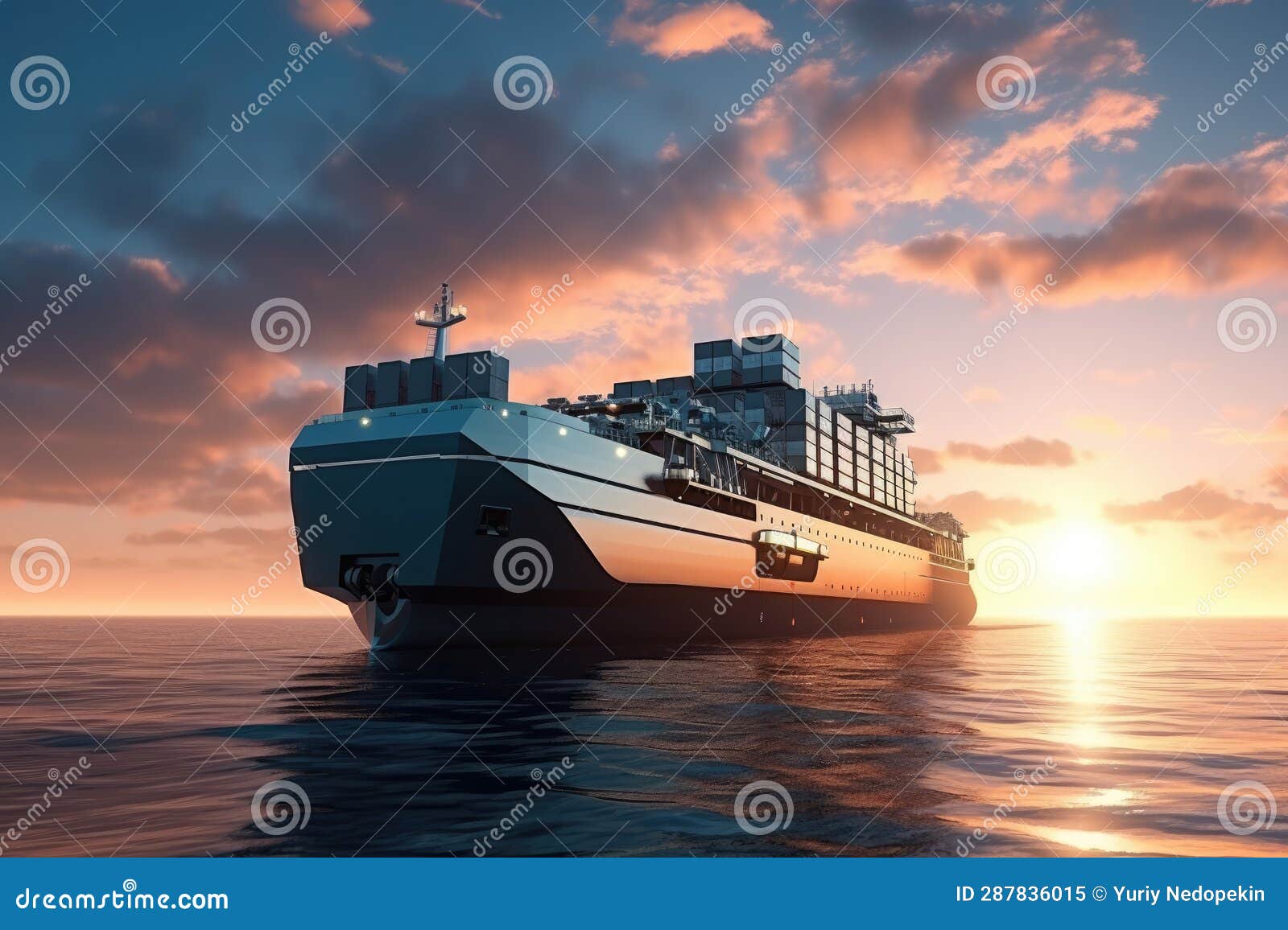 Futuristic Cargo Ship of the Future. Stock Illustration - Illustration ...