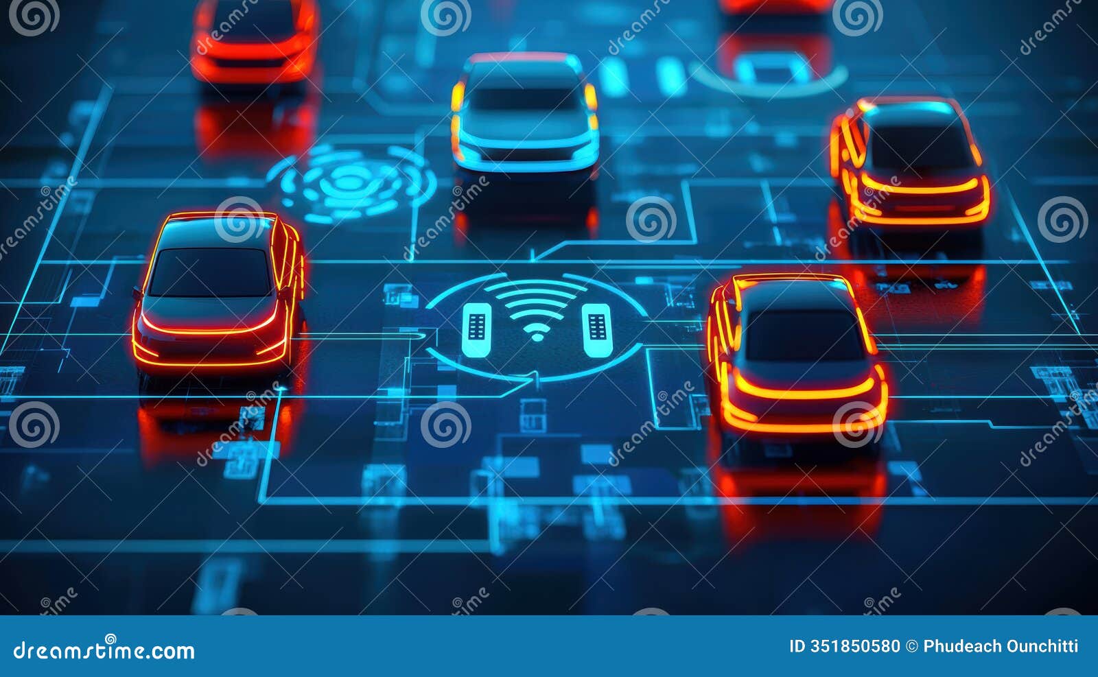 Futuristic Cars and Smart Technology Integration Concept Stock Photo ...