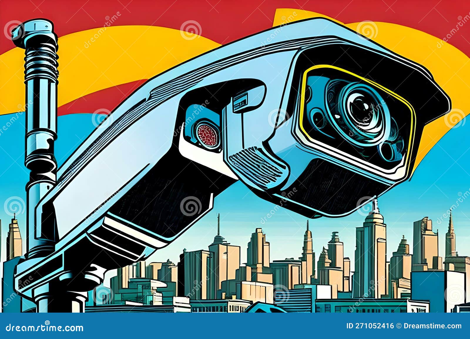 Futuristic CCTV camera stock illustration. Illustration of cartoon ...